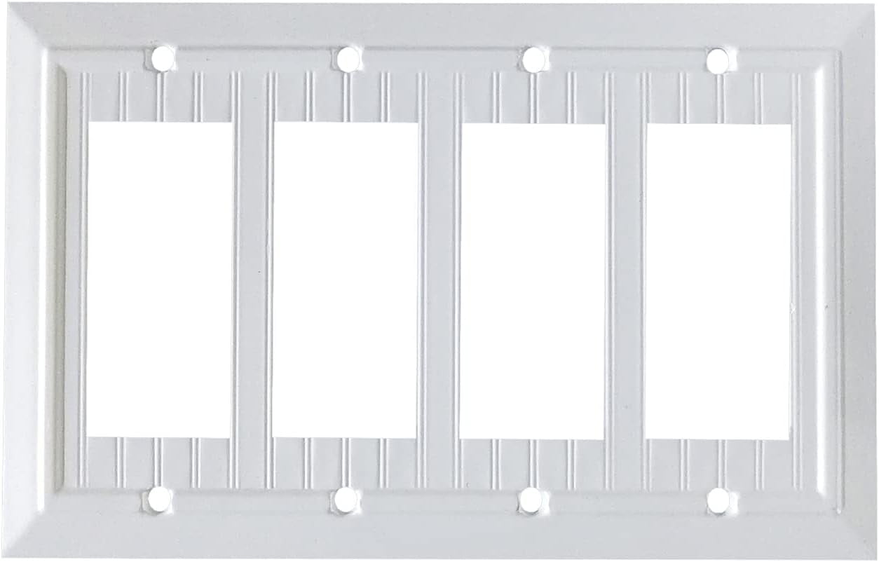 Pure White Classic Beadboard Wall Plates,Light Switch Covers,Electrical ...