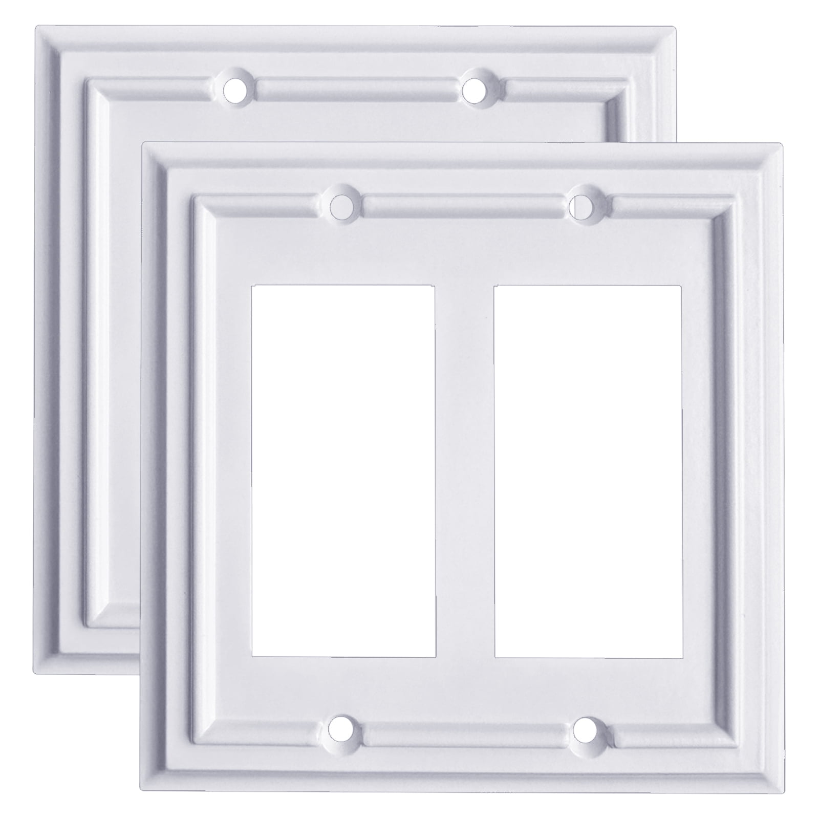 Pure White Decorative Outlet Covers Wall Plates, Bamboo Fiber Light ...