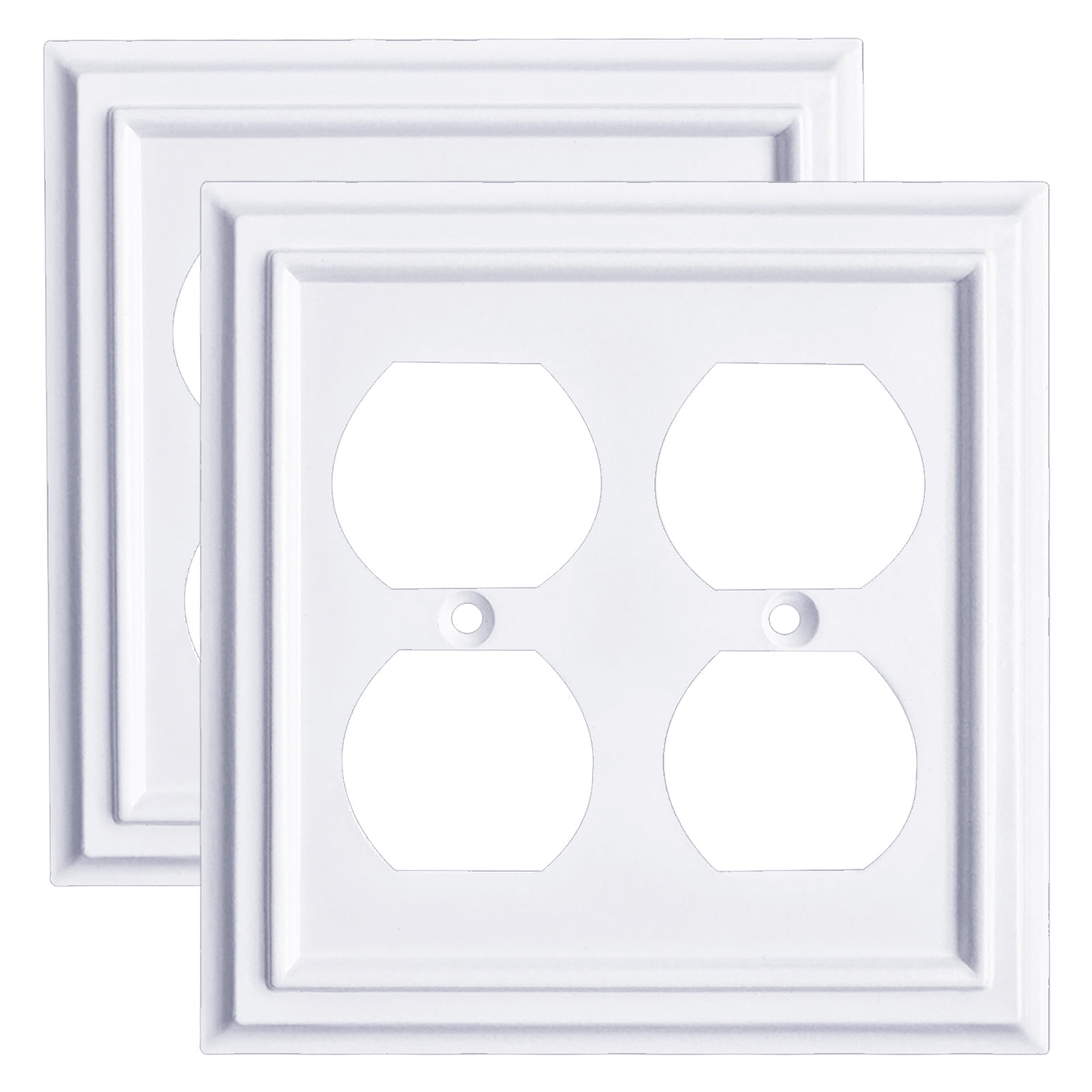 Pure White Decorative Outlet Covers Wall Plates, Bamboo Fiber Light ...