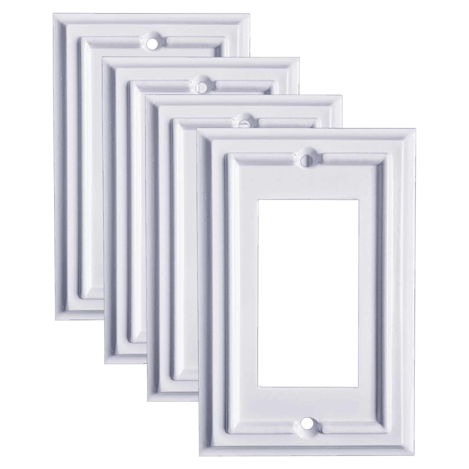 Pure White Decorative Outlet Covers Wall Plates, Bamboo Fiber Light ...