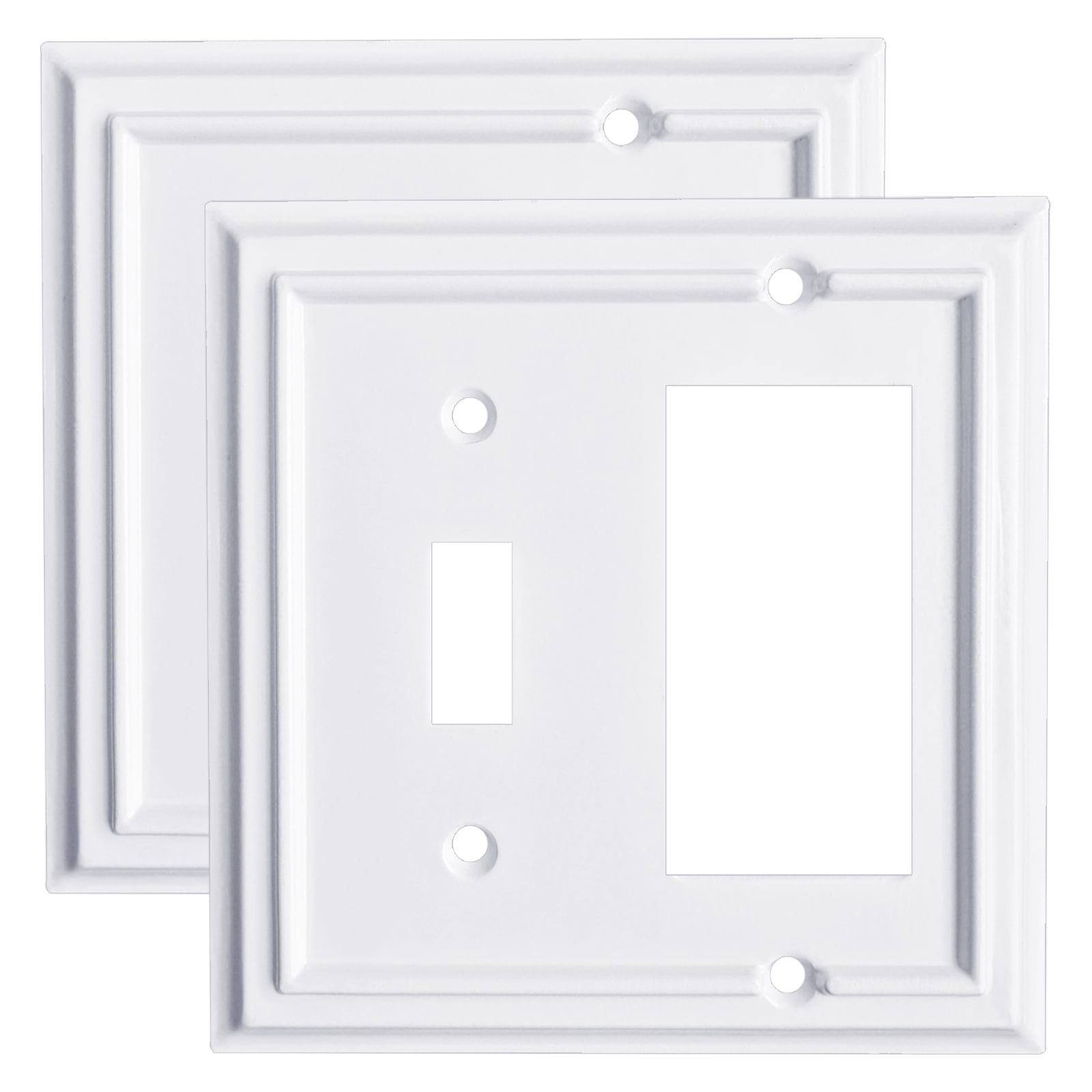Pure White Decorative Outlet Covers Wall Plates, Bamboo Fiber Light ...