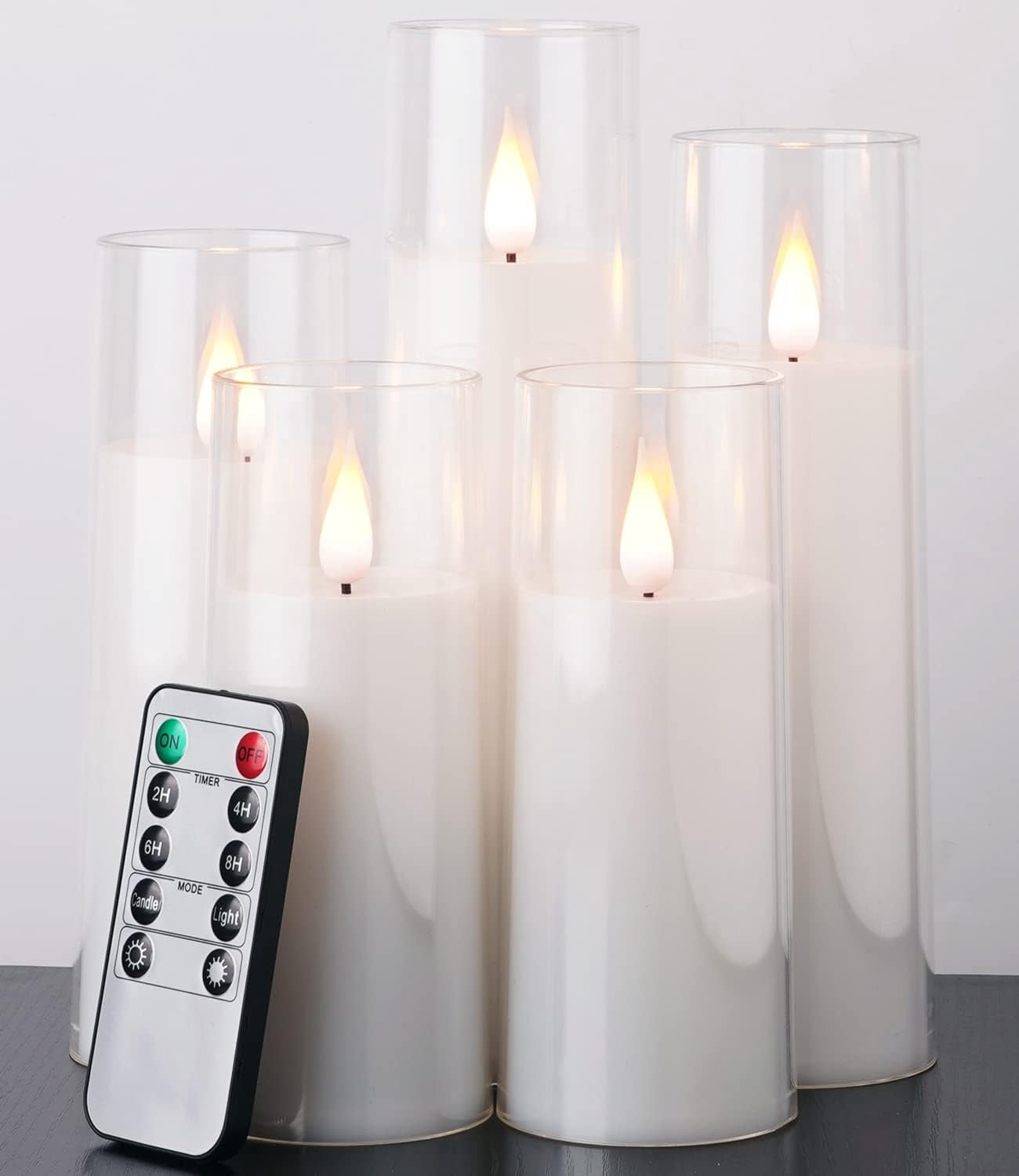 Pure White Flameless Candles, Operated Candles, Flickering Pillar ...