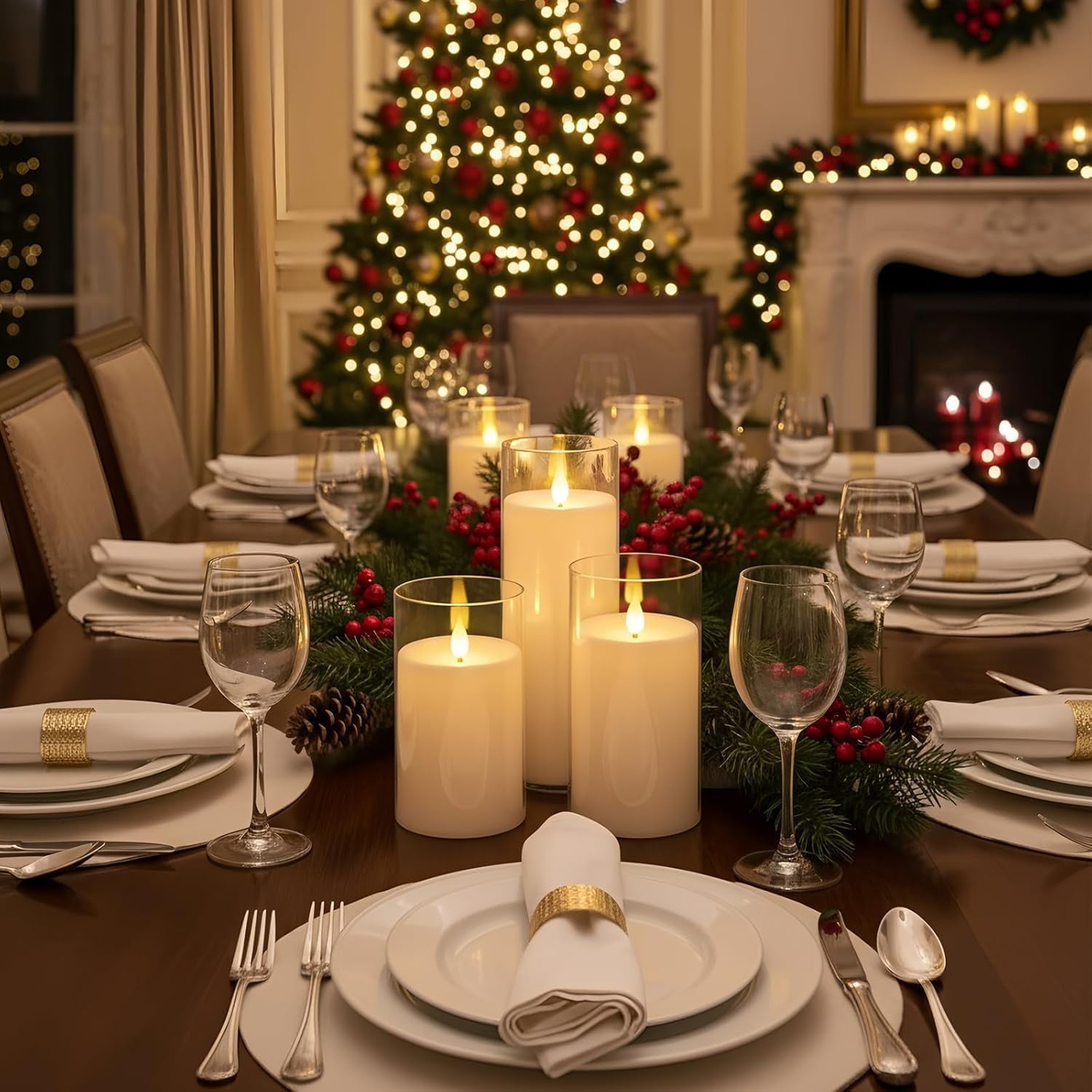 Pure White Flickering Flameless Candles, Battery Operated Acrylic LED ...