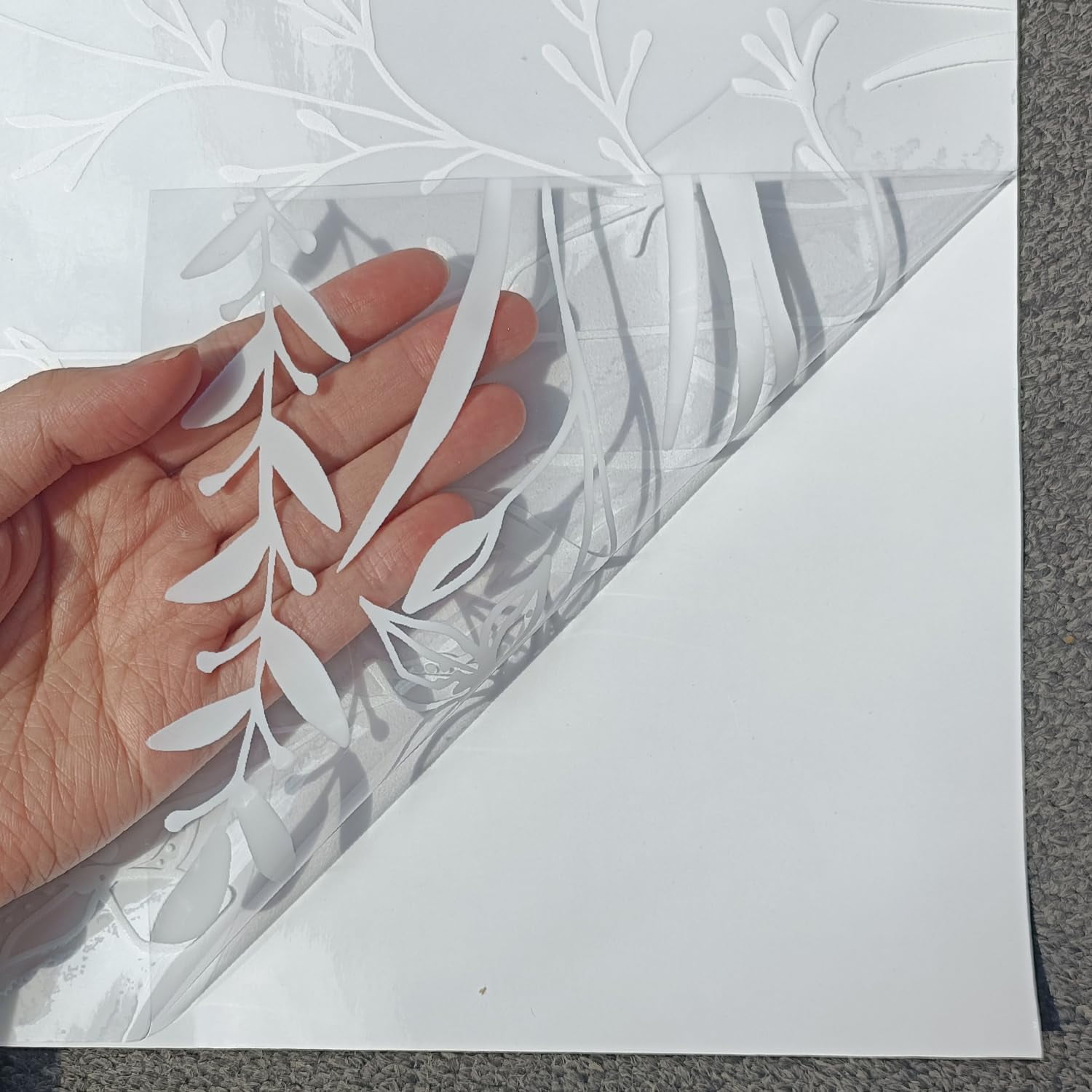 Pure White Frosted Privacy Stained Glass Window Border Film ...