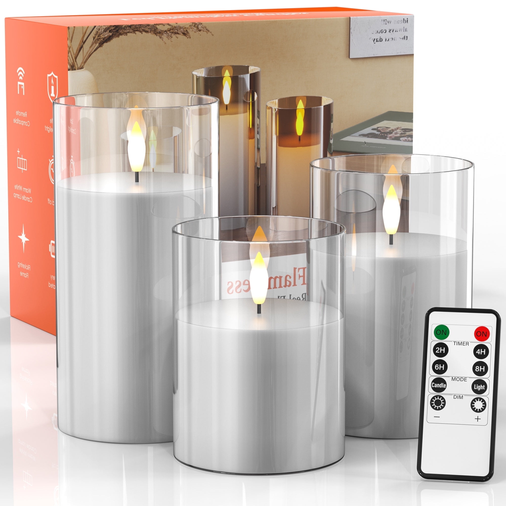 DAYBETTER Flameless Candles with Remote, Battery Operated LED Pillar ...