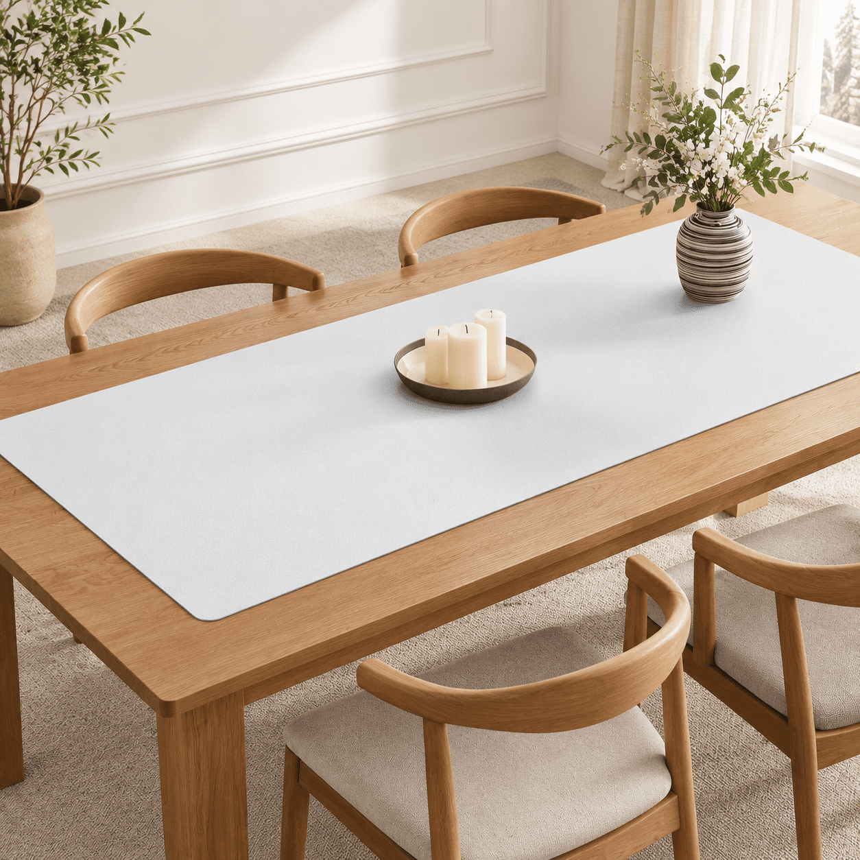 Pure White Plastic Table Cover Protector 42