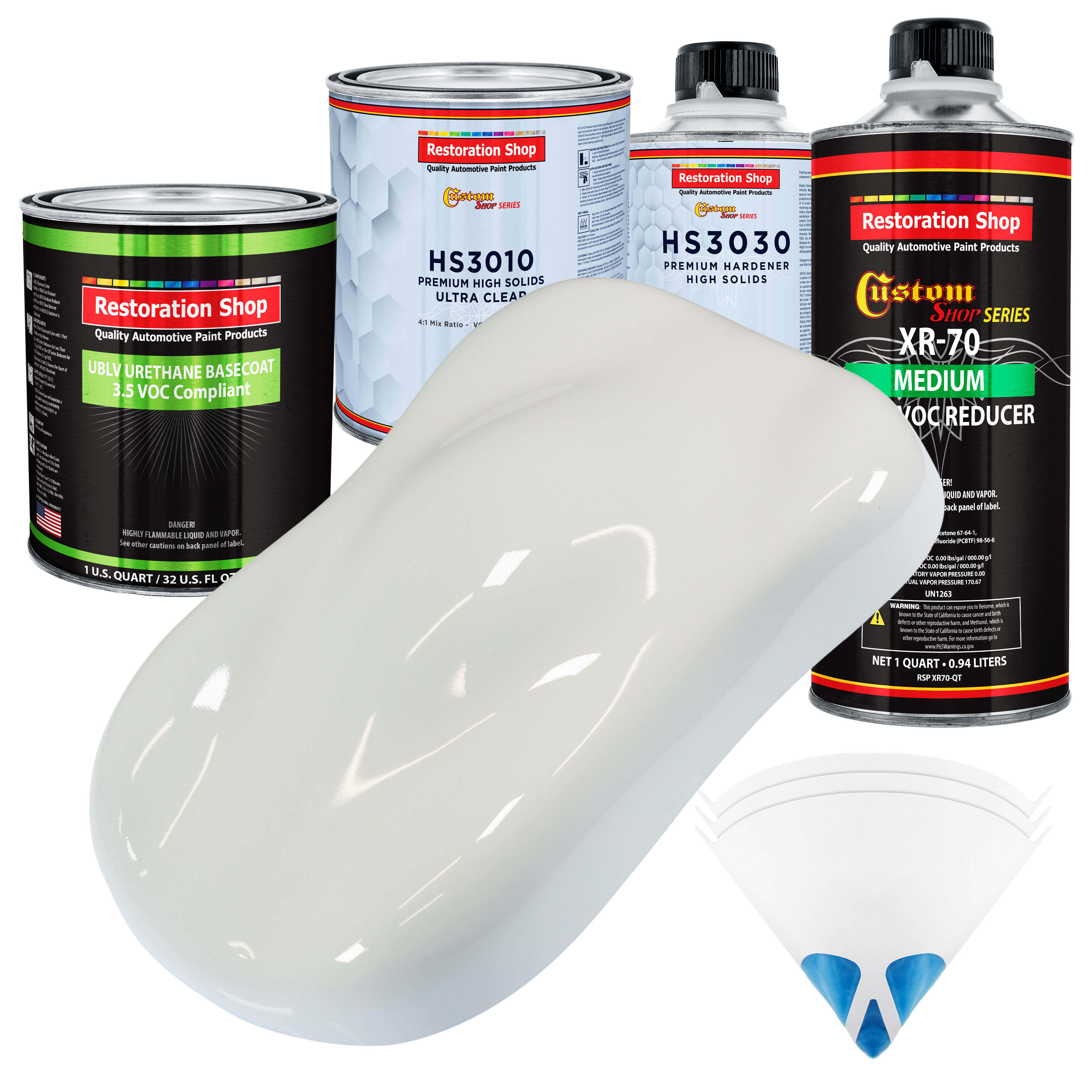 Pure White Premium Quart Kit Low VOC URETHANE BASECOAT Car Auto Body ...