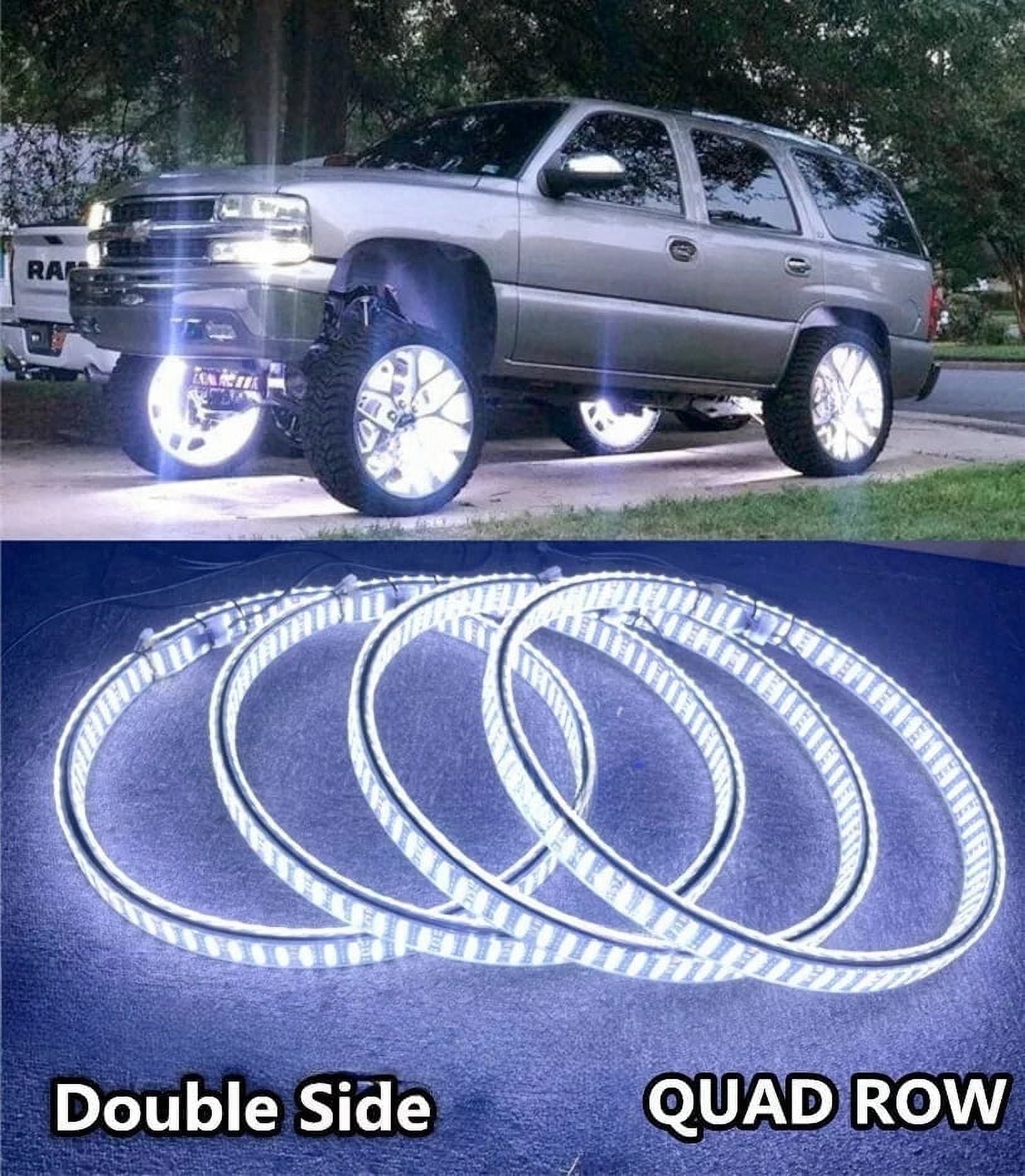 Tzvmny Quad Row Pure White Wheel Lights 17.5'' LED Exterior Decorative ...