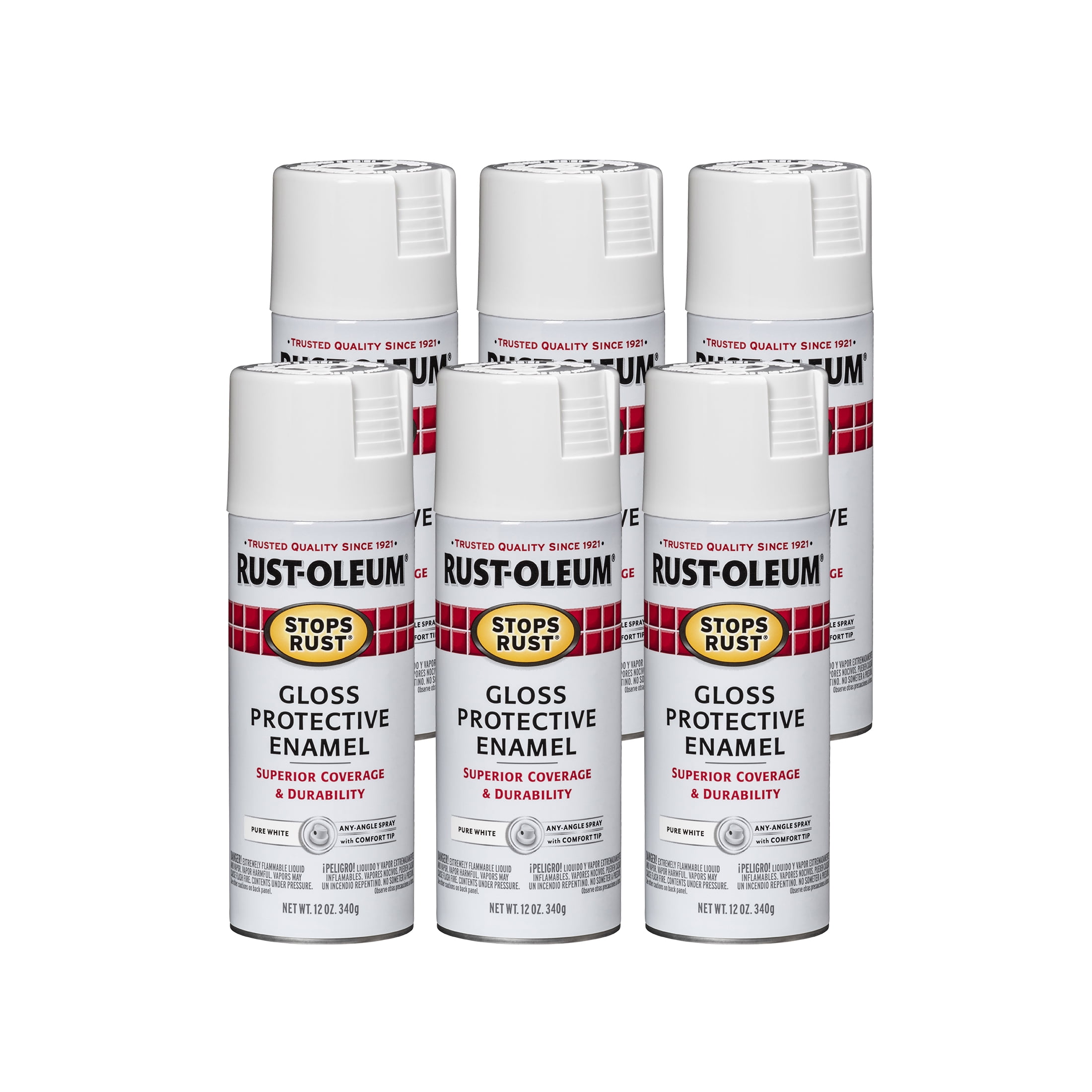 Pure White, Rust-Oleum Stops Rust Gloss Protective Enamel Spray Paint ...