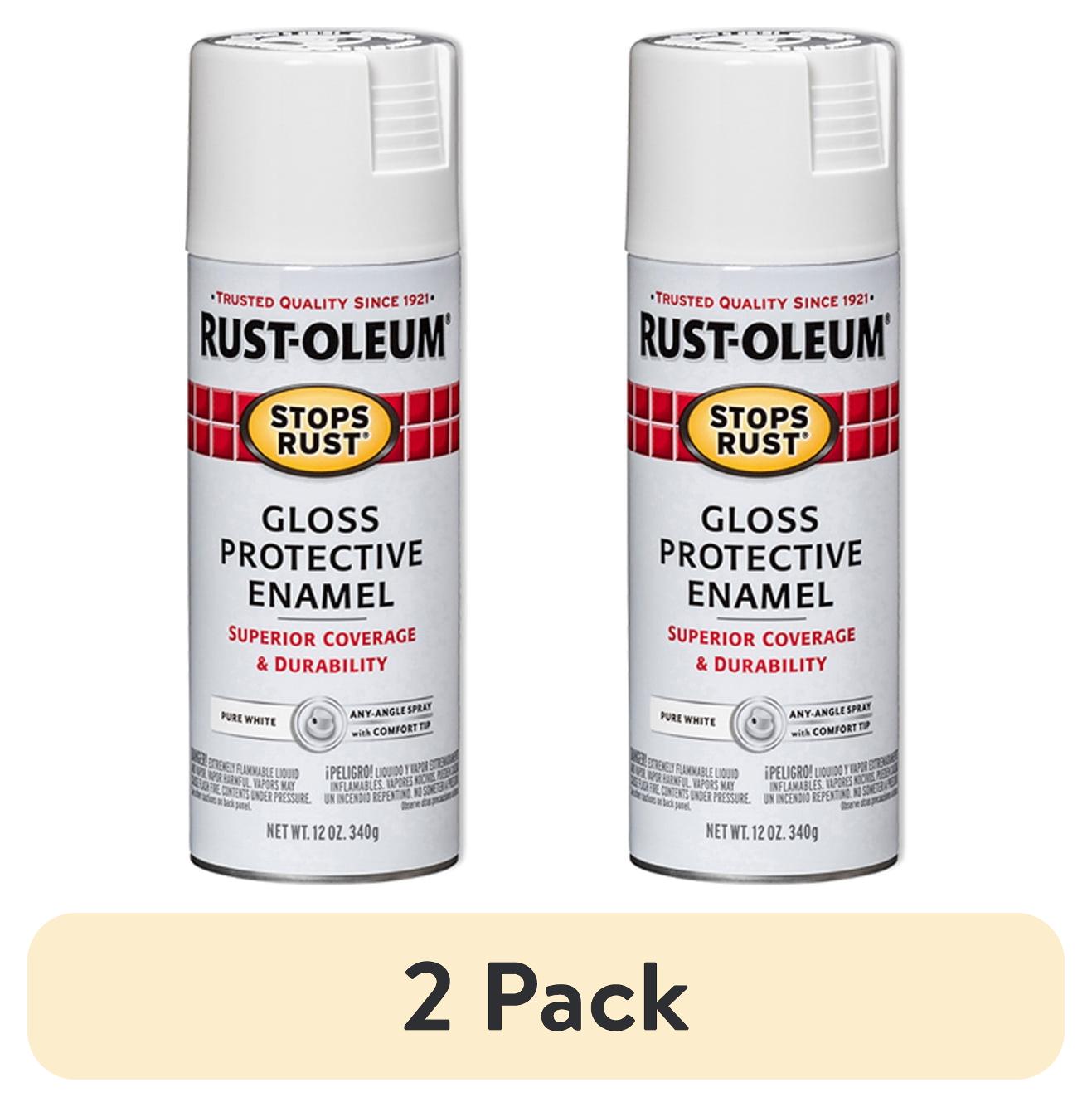 (2 pack) Pure White, Rust-Oleum Stops Rust Gloss Protective Enamel ...
