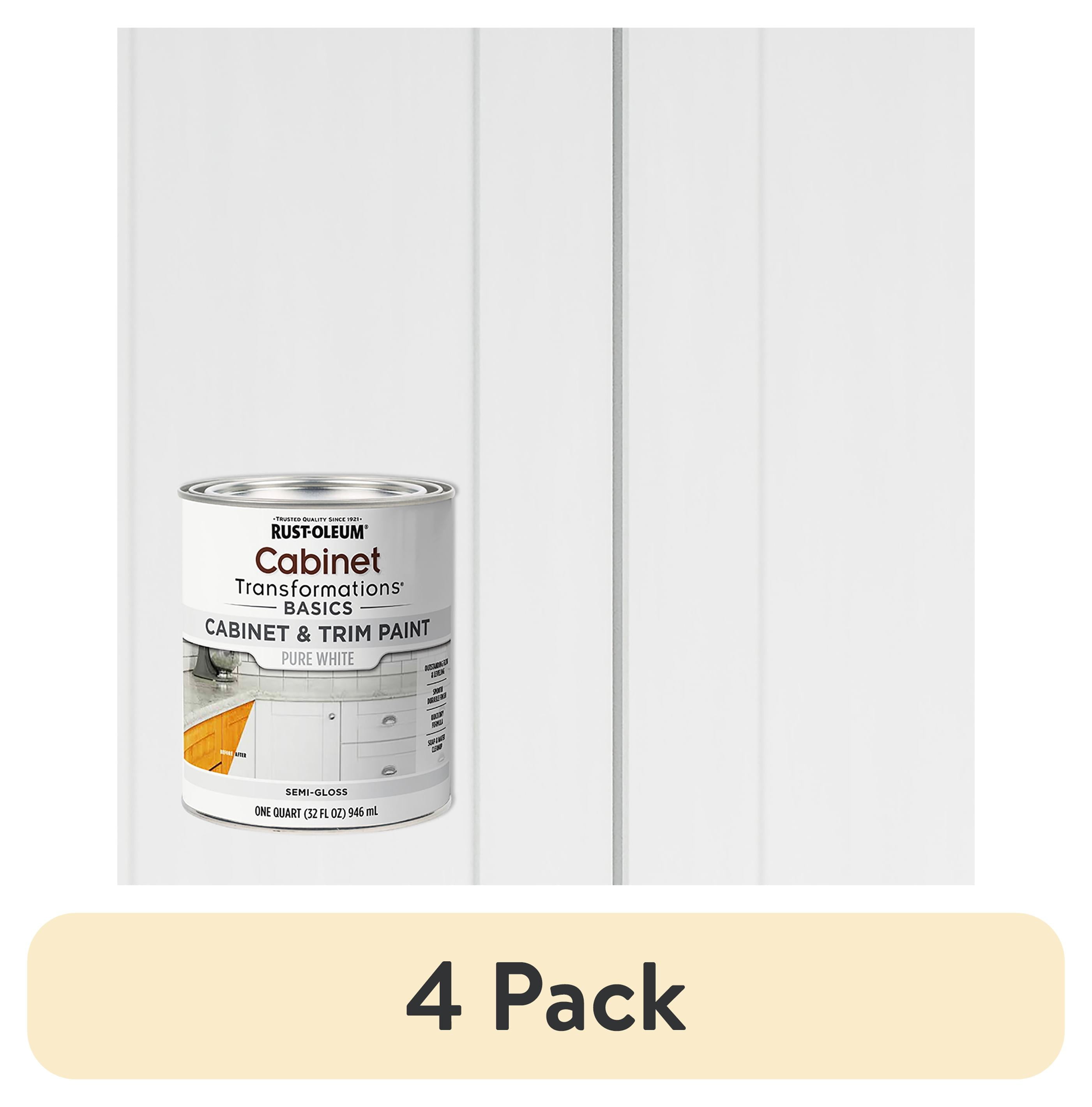 (4 pack) Pure White, Rust-Oleum Transformations Semi-Gloss Cabinet ...