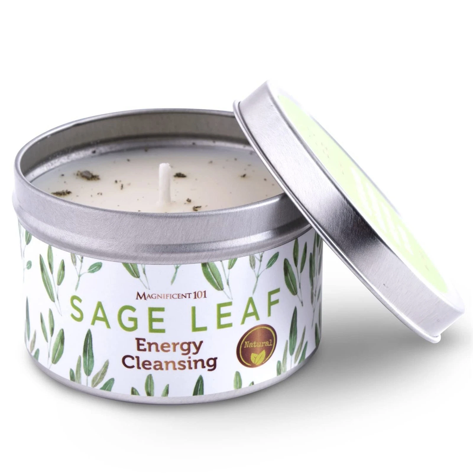 Pure White Sage Leaf Scented Smudge Candle | 6 Oz - 35 Hour Burn ...