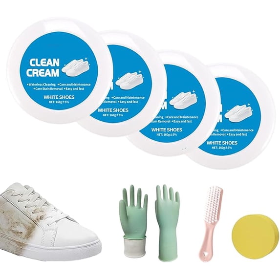 Pure White Sneaker Cleaner, White Shoe Cleaner Cream with Built-In ...