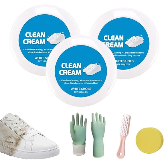 Pure White Sneaker Cleaner, White Shoe Cleaner Cream with Built-In ...