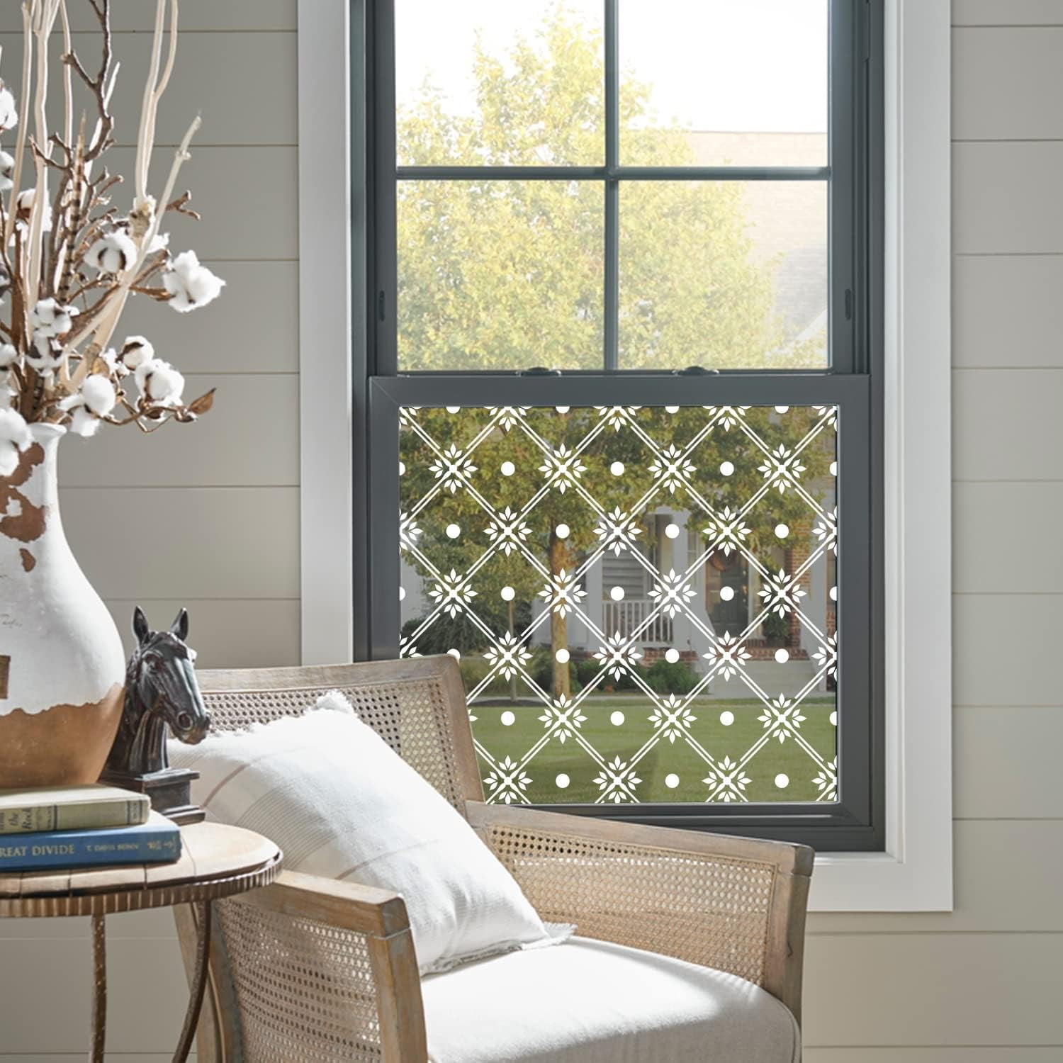 Pure White Transparent Stained Glass Window Film, Removable Static ...