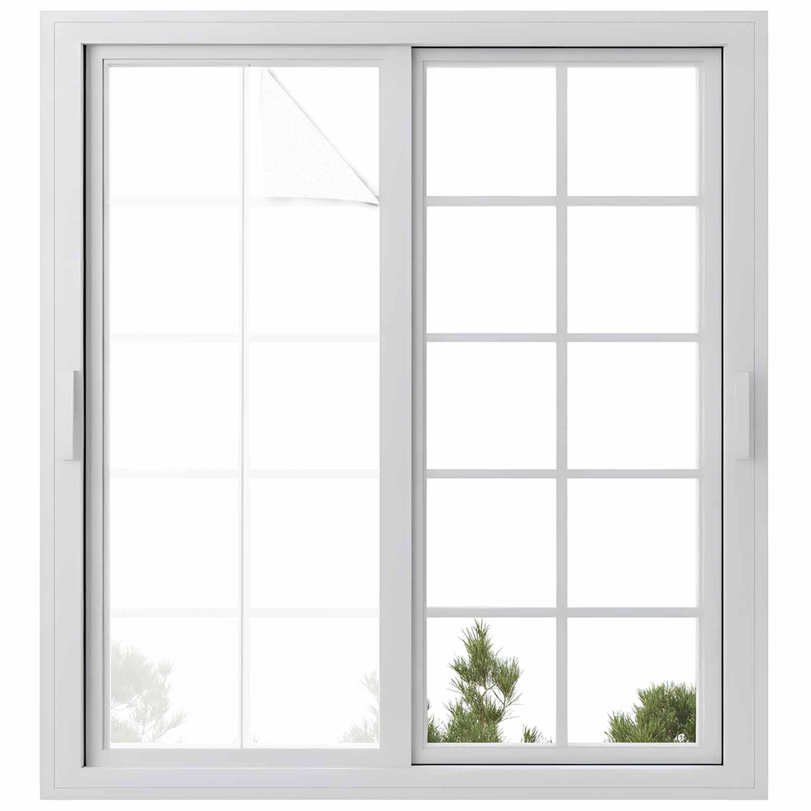 Pure White Window Privacy Film, Simple Solid Color Static Cling UV Sun ...