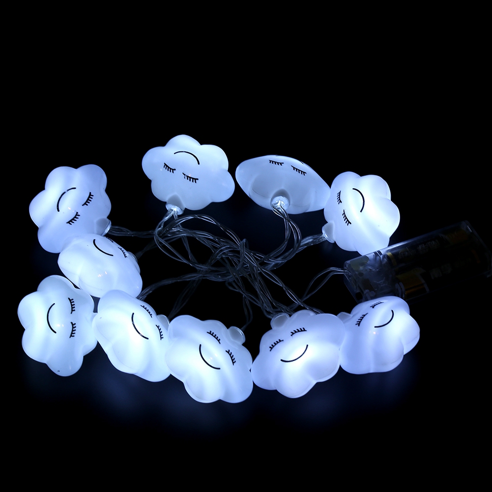 Pure White ambiance Battery Operated LED Cloud String Lights for ...