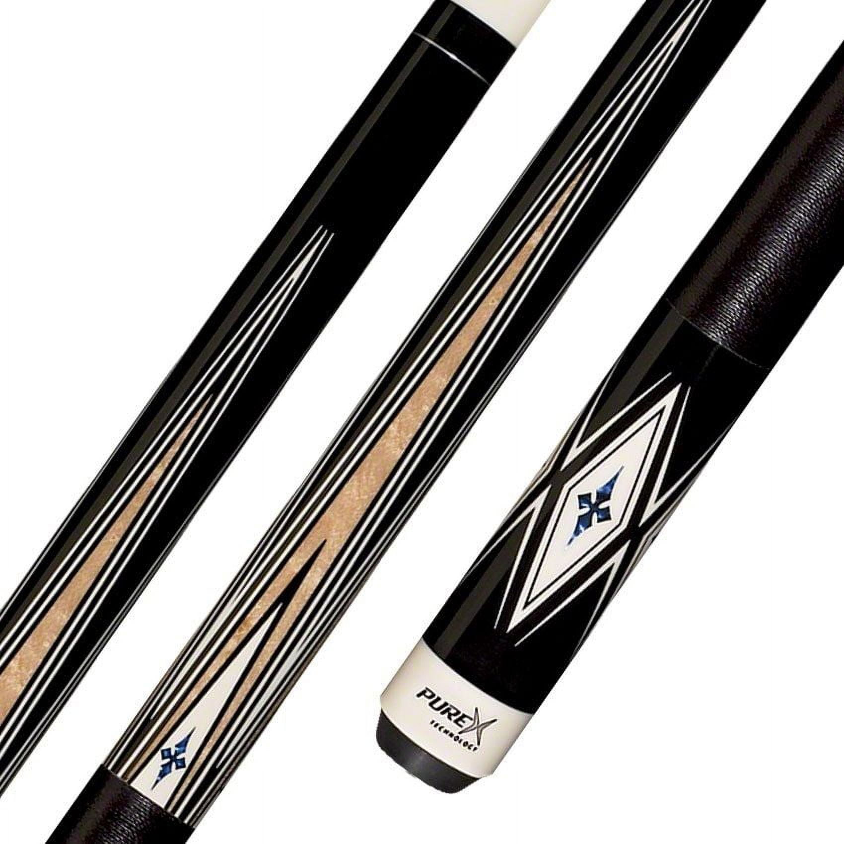 Pure X HXT99 Pool Cue Black w/ Maple, White & Blue Inlays and Black ...