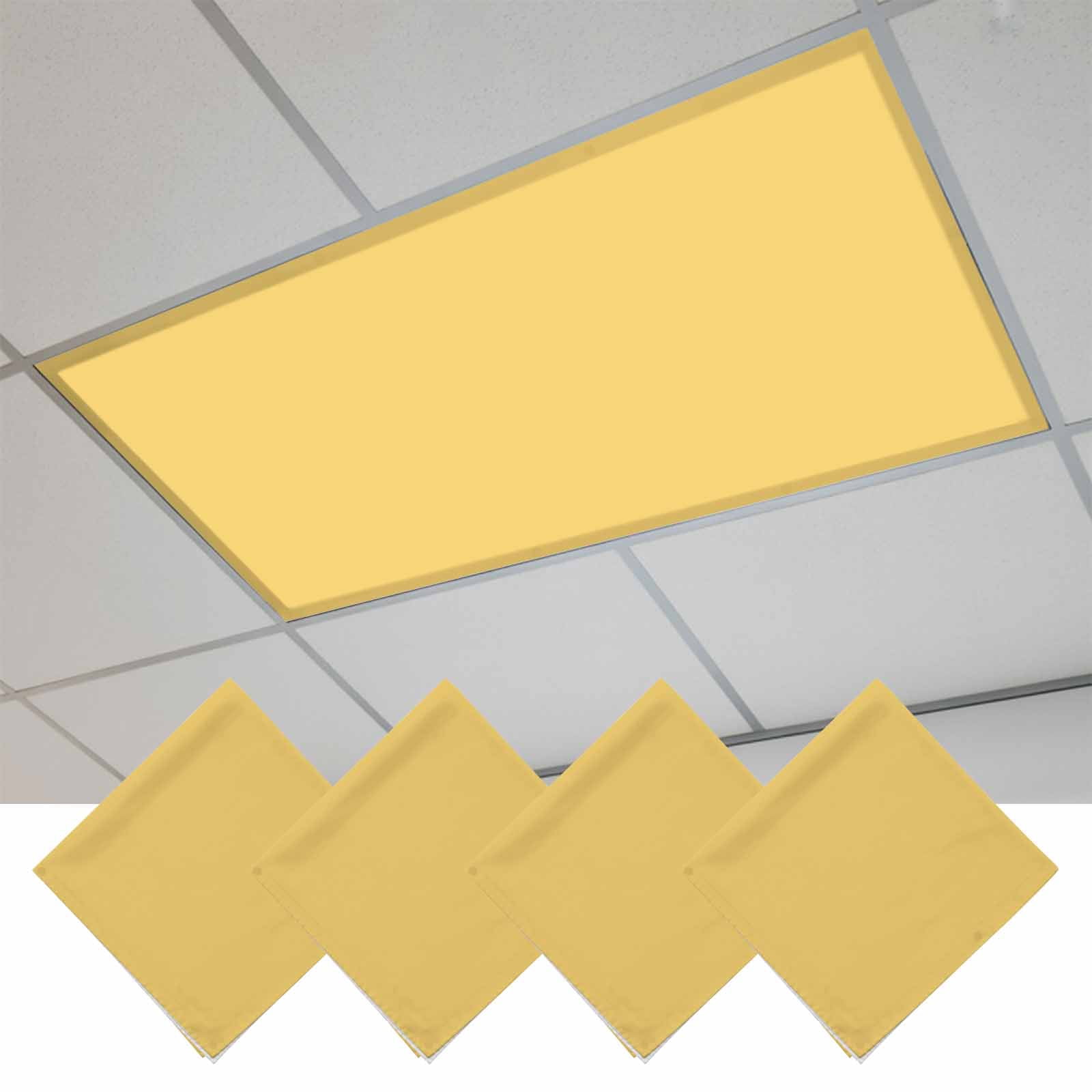 Pure Yellow Fluorescent Light Covers, Simple Solid Color Magnetic Light ...