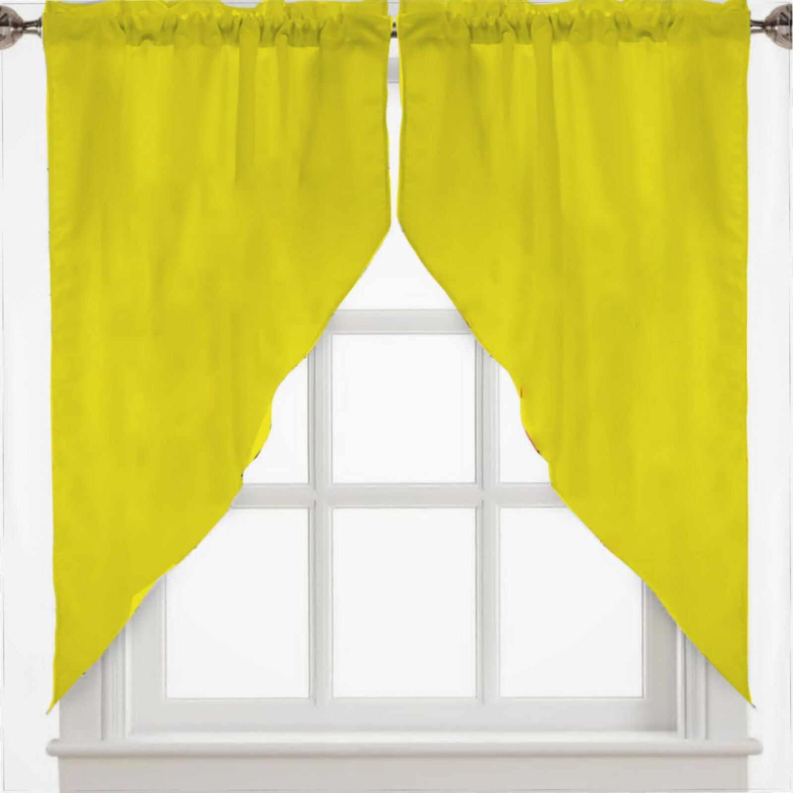 Pure Yellow Swag Valances For Windows 2 Pack For Kitchen Living Room ...