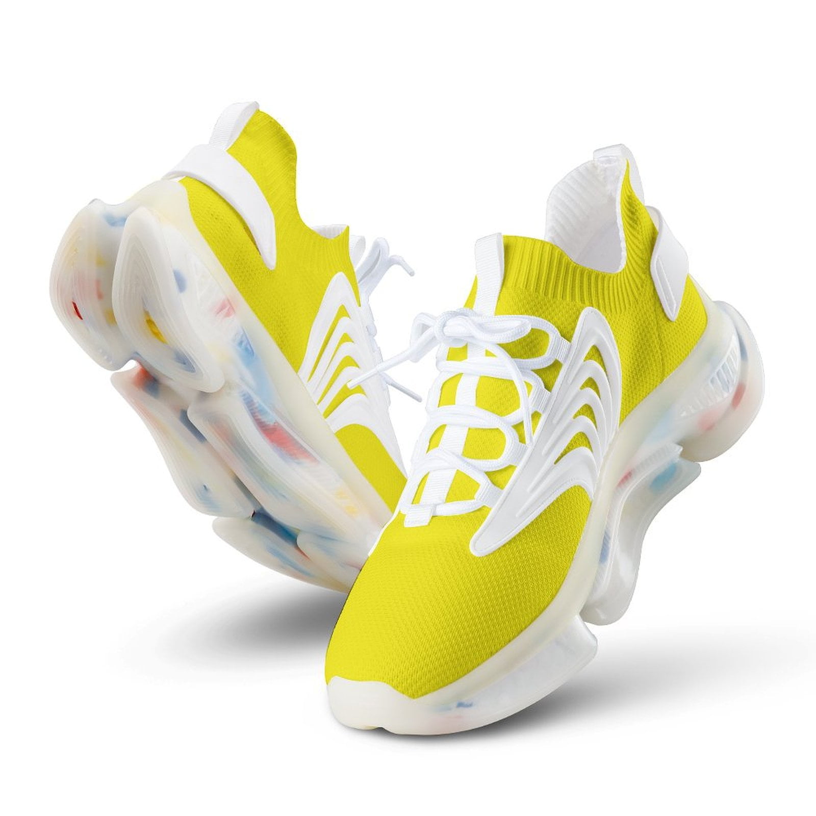 Pure Yellow Walking Shoes for Men Woman Lightweight Tennis Fashion ...
