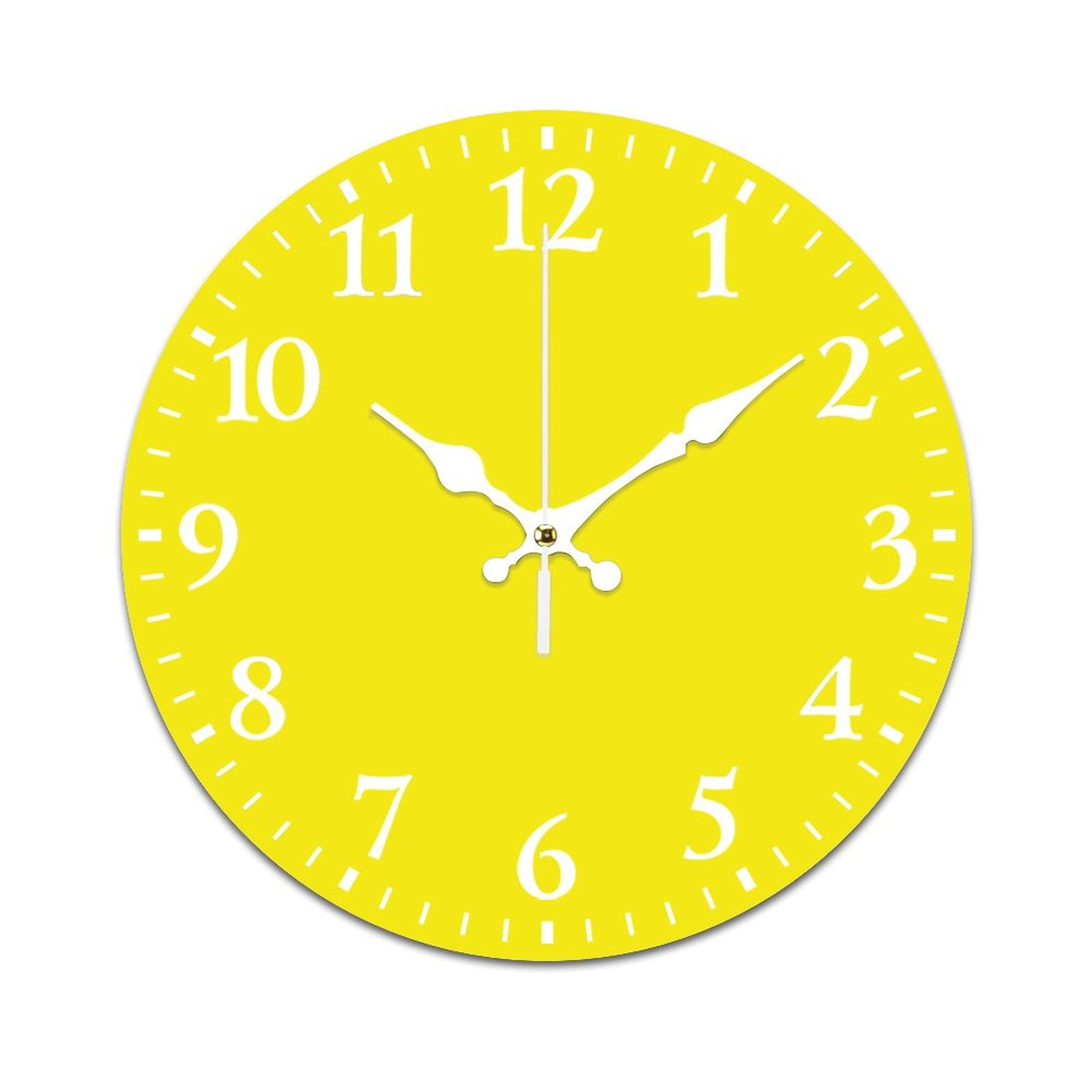 Pure Yellow Wall Clock Modern Design Clocks Wall Hanging Home Office ...