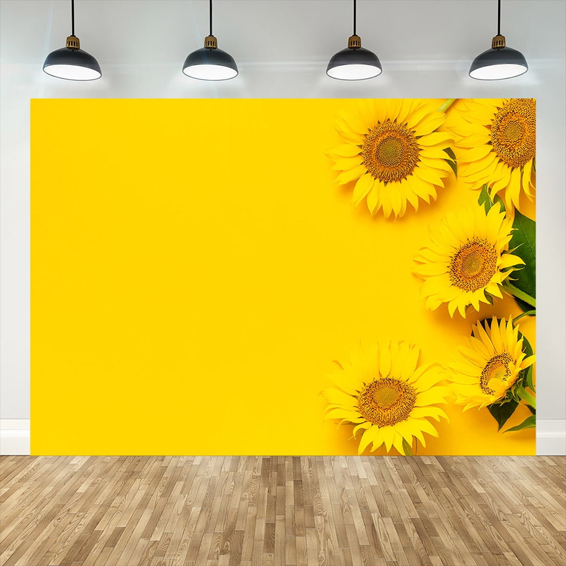 Pure Yellow Wall Sunflower Photo Backdrops Props Studio Vinyl ...