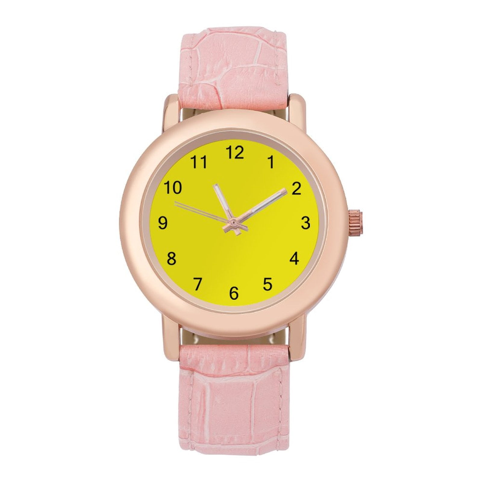 Pure Yellow Women's Leather Strap Watch Elegant Leather Ladies Watches ...