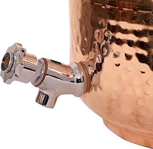 Pure copper drinkware water dispenser - 8L- hammered finish- Pot ...