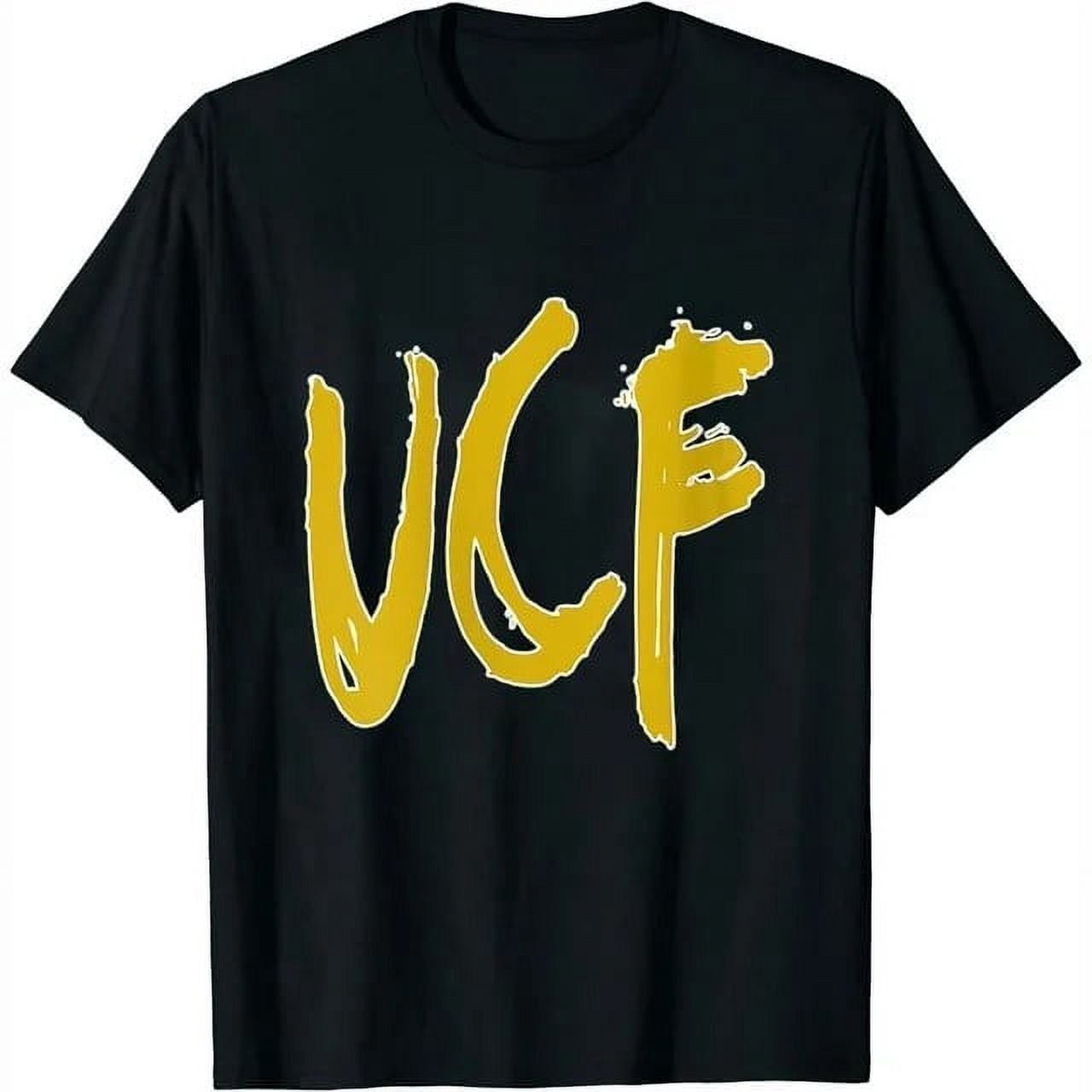 Pure cotton round neck casual T-shirt UCF black oversized T-shirt ...