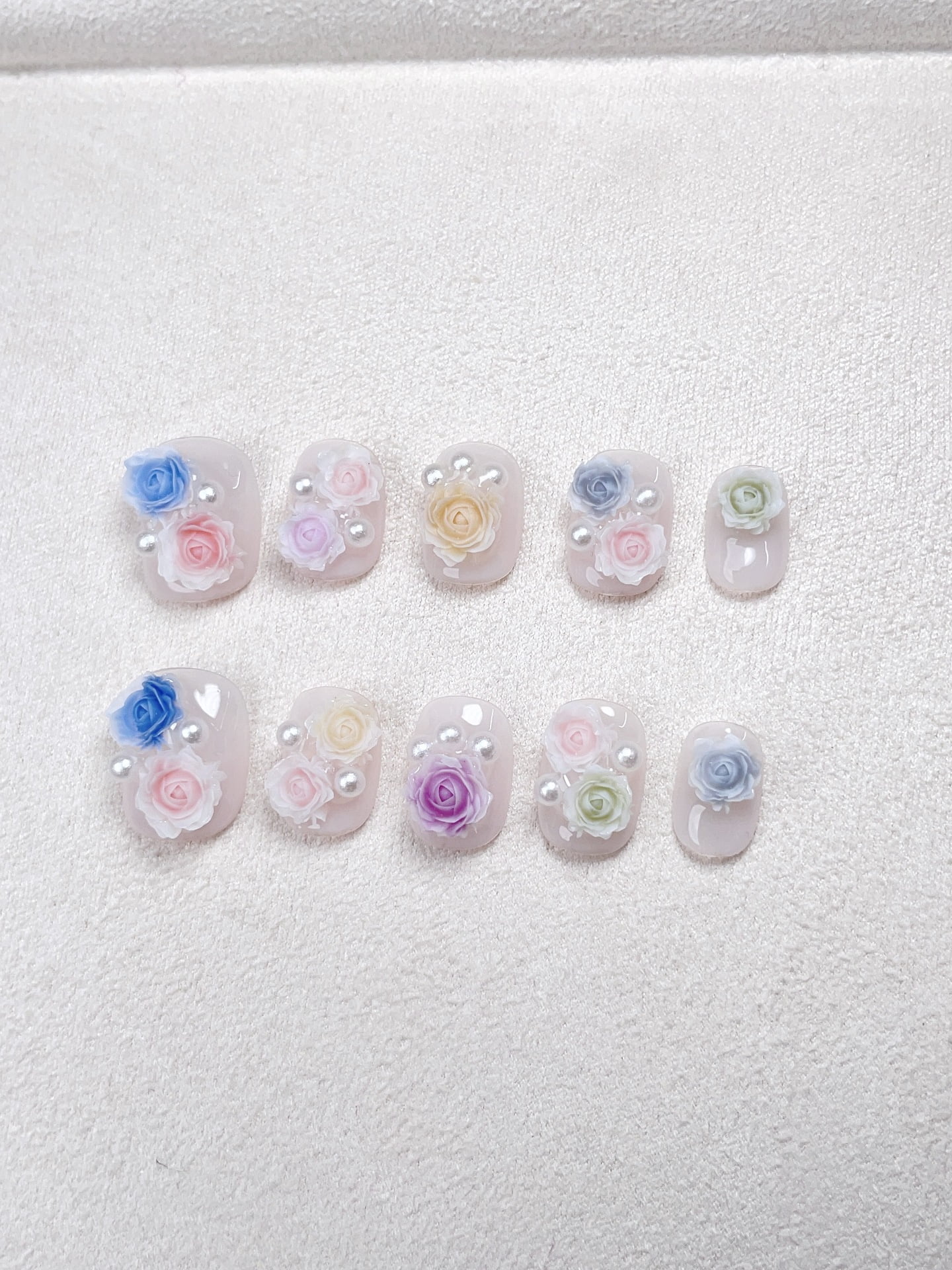 Pure hand-worn nail boutique nail patch wholesale small fresh rose ...