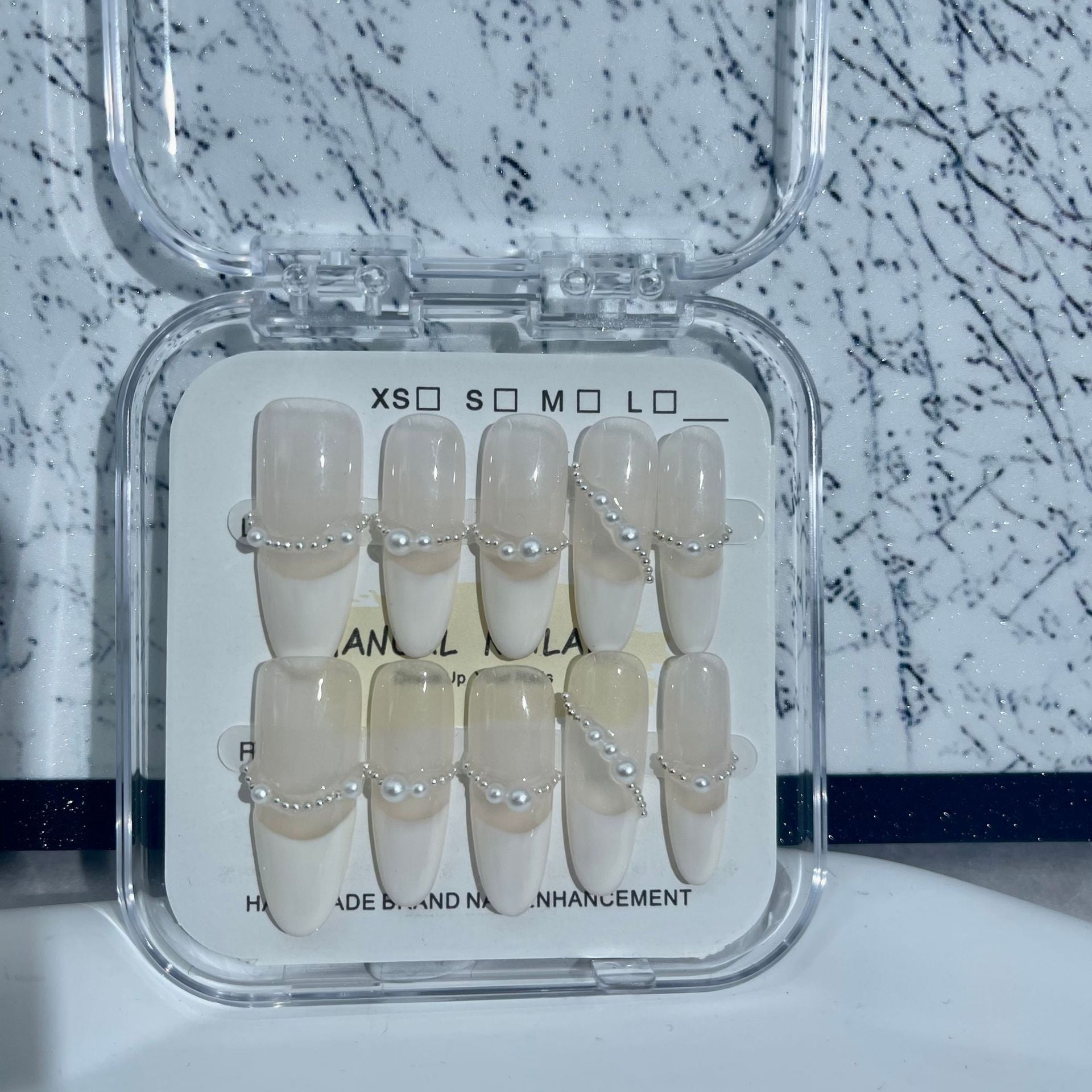 Pure handmade manicure Camellia nail fake nail removable whitening nail ...