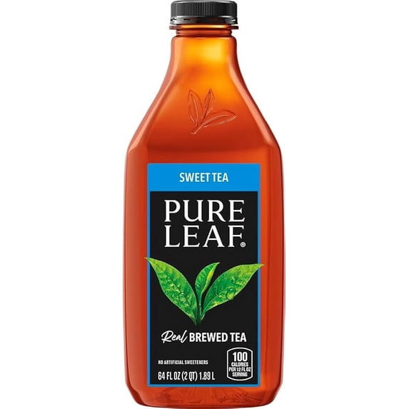 Pure leaf Iced Tea, Sweetened, Real Brewed Tea, 64 Fl Oz (Pack of 1 ...