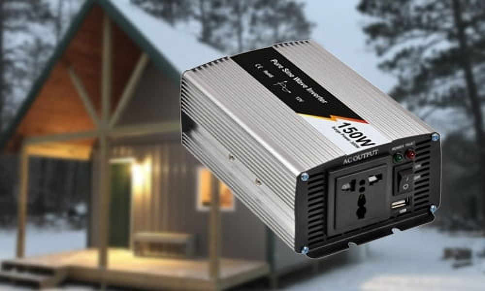 Pure sine wave 150W home inverter, 12VDC to 110VAC - Walmart.com