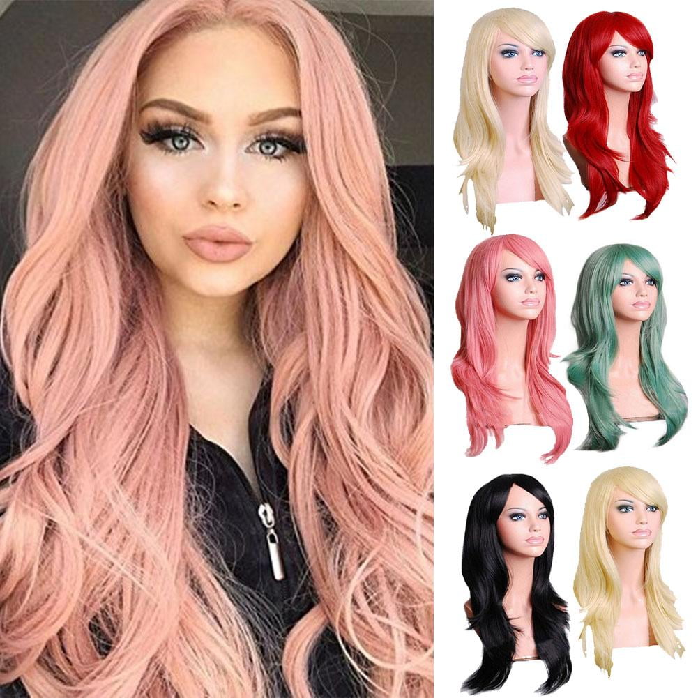 Pure white 70CM long curly hair air curl high temperature silk multi-color curly hair - Walmart.com