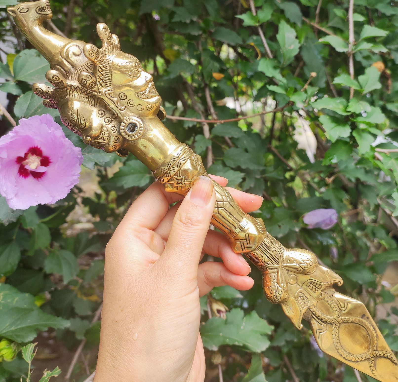 Pure white Copper 5 Vajra, Handmade Buddha Vajra Handicraft Collection ...