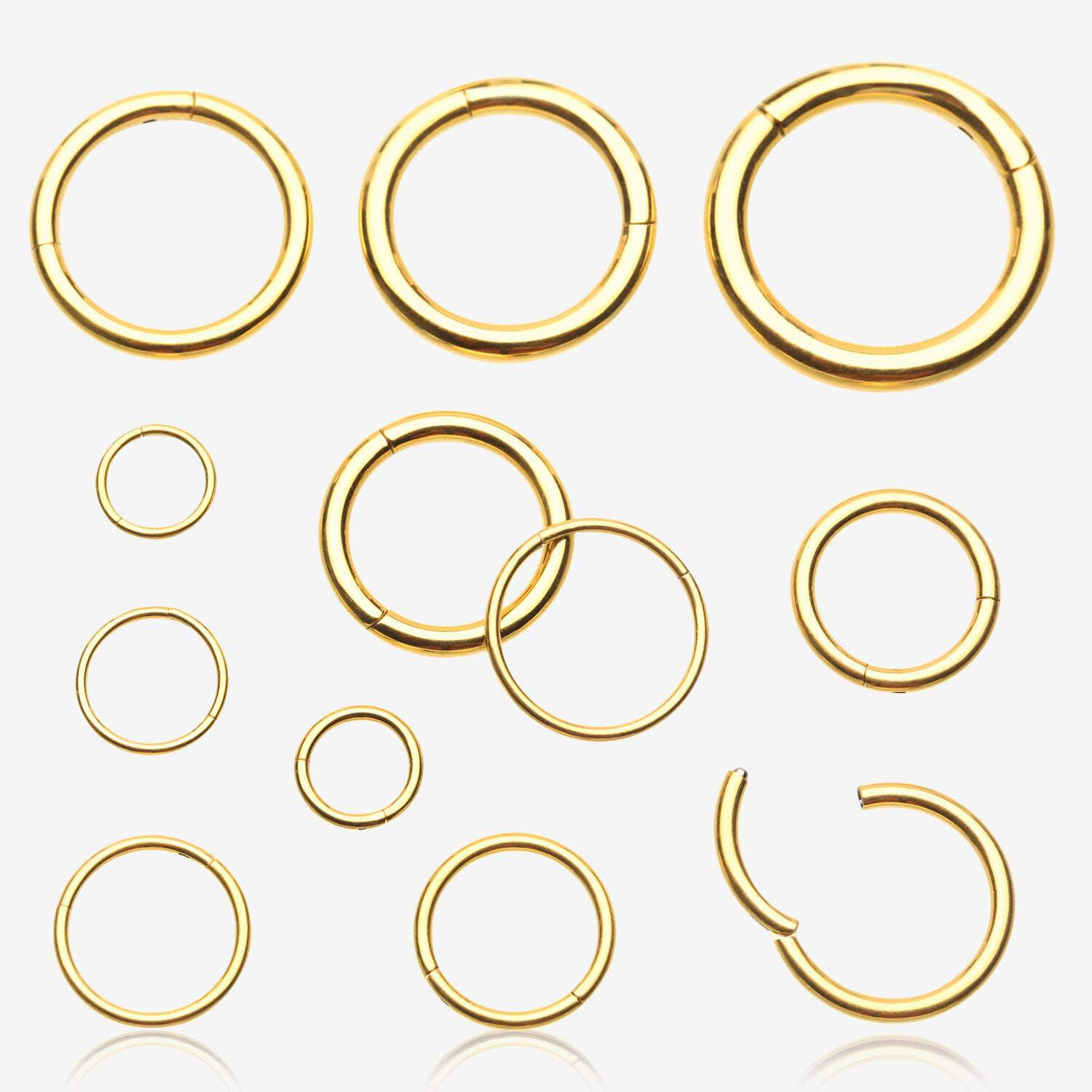 Pure24K Implant Grade Titanium Basic Seamless Hinged Clicker Hoop Ring ...