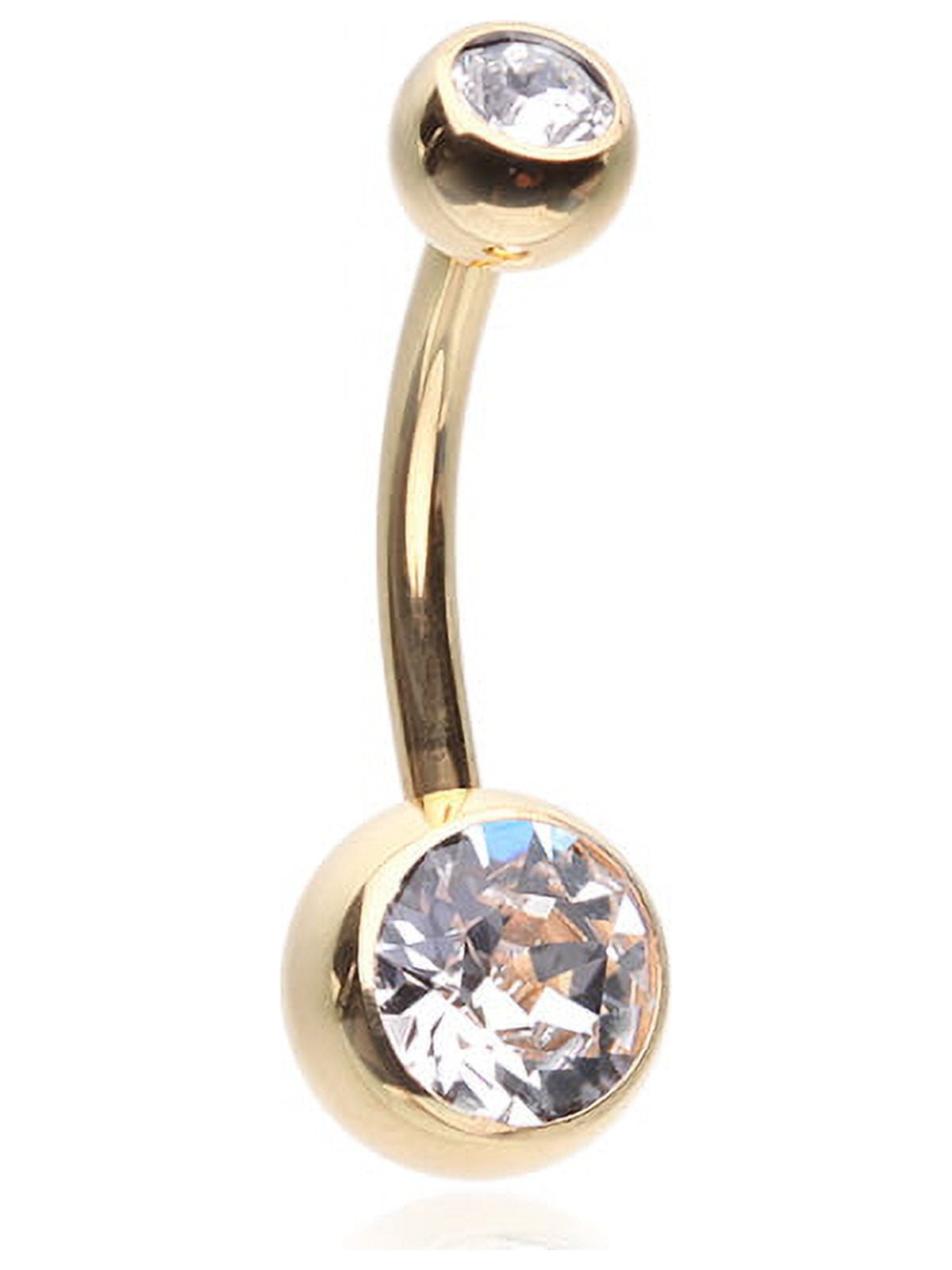 Pure24K Implant Grade Titanium Internally Threaded Basic Gem Ball Belly ...