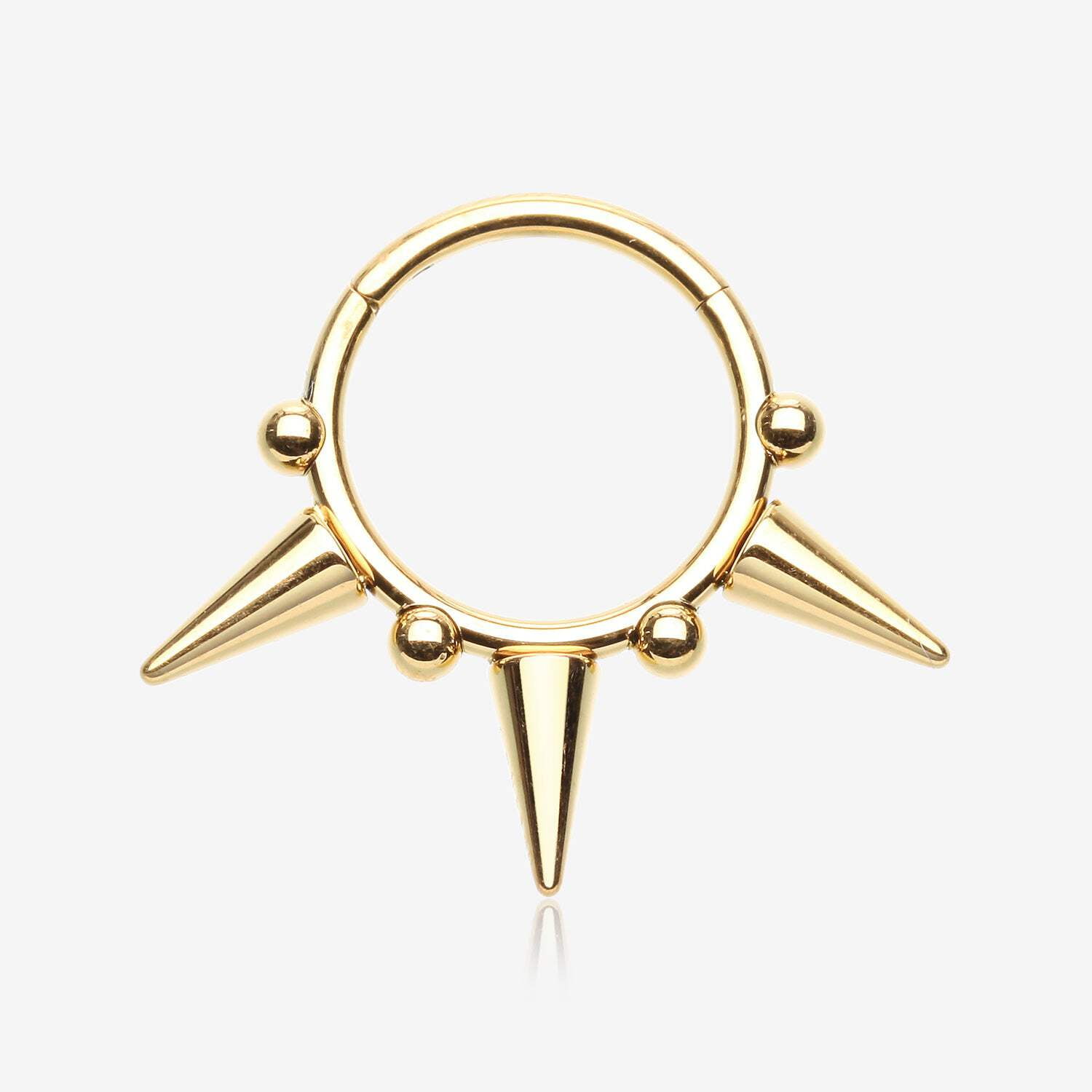 Pure24K Implant Grade Titanium Spike Tribal Luna Orbit Seamless Clicker ...