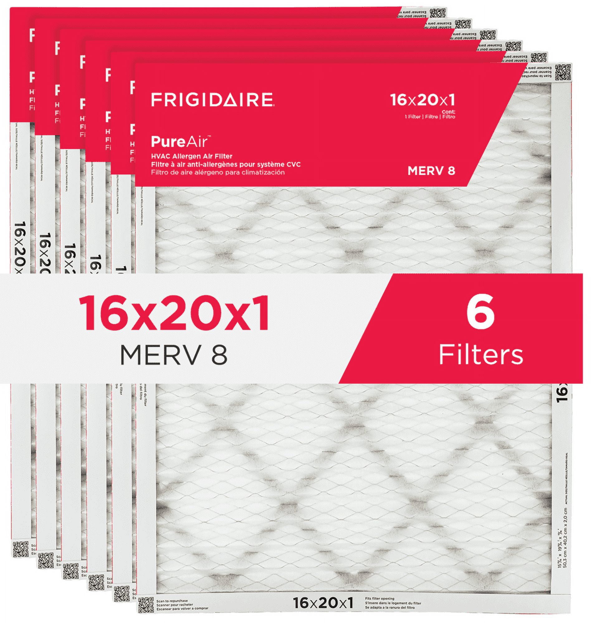 PureAir® 16" x 20" x 1" MERV 8 Allergen Air Filter - 6 Pack - Walmart.com