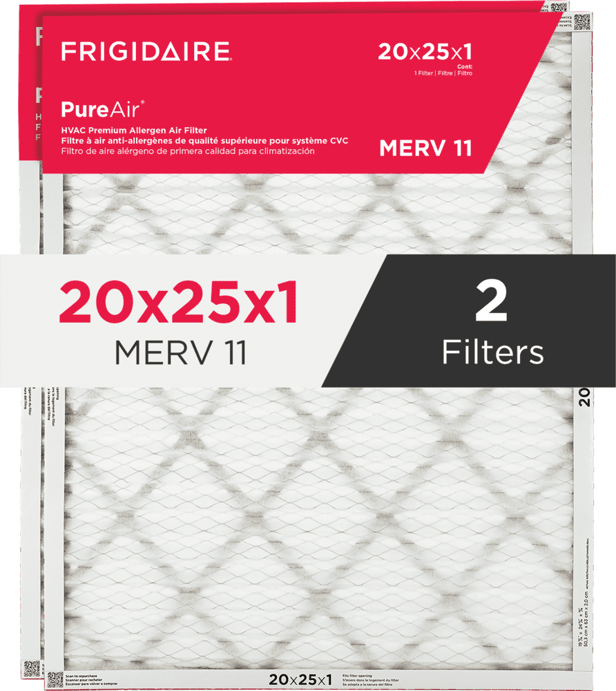 PureAir® 20" x 25" x 1" MERV 11 Premium Allergen Air Filter - 2 Pack ...