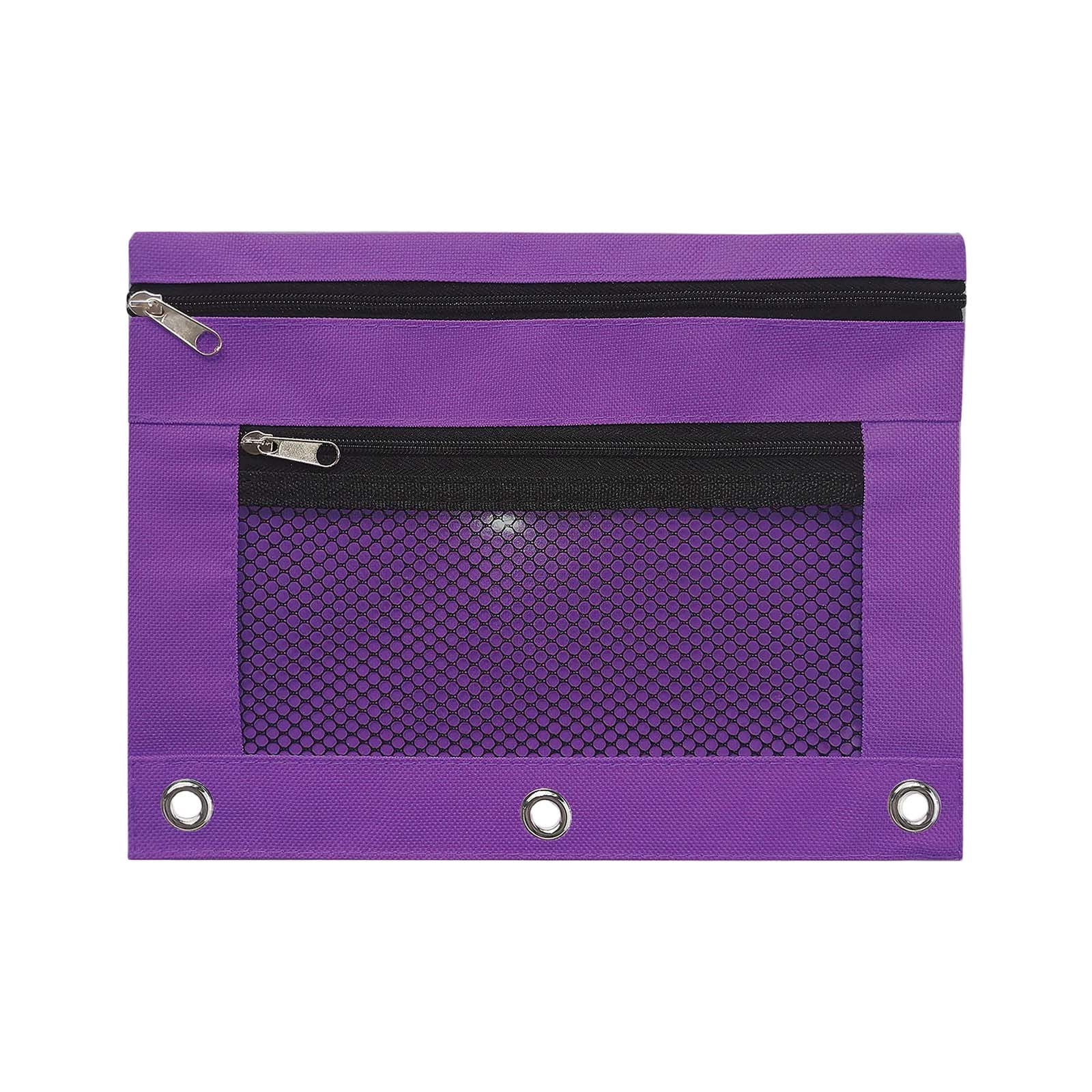 PureCasa 3-Ring Binder Pencil Case with Zipper Transparent PVC Document ...