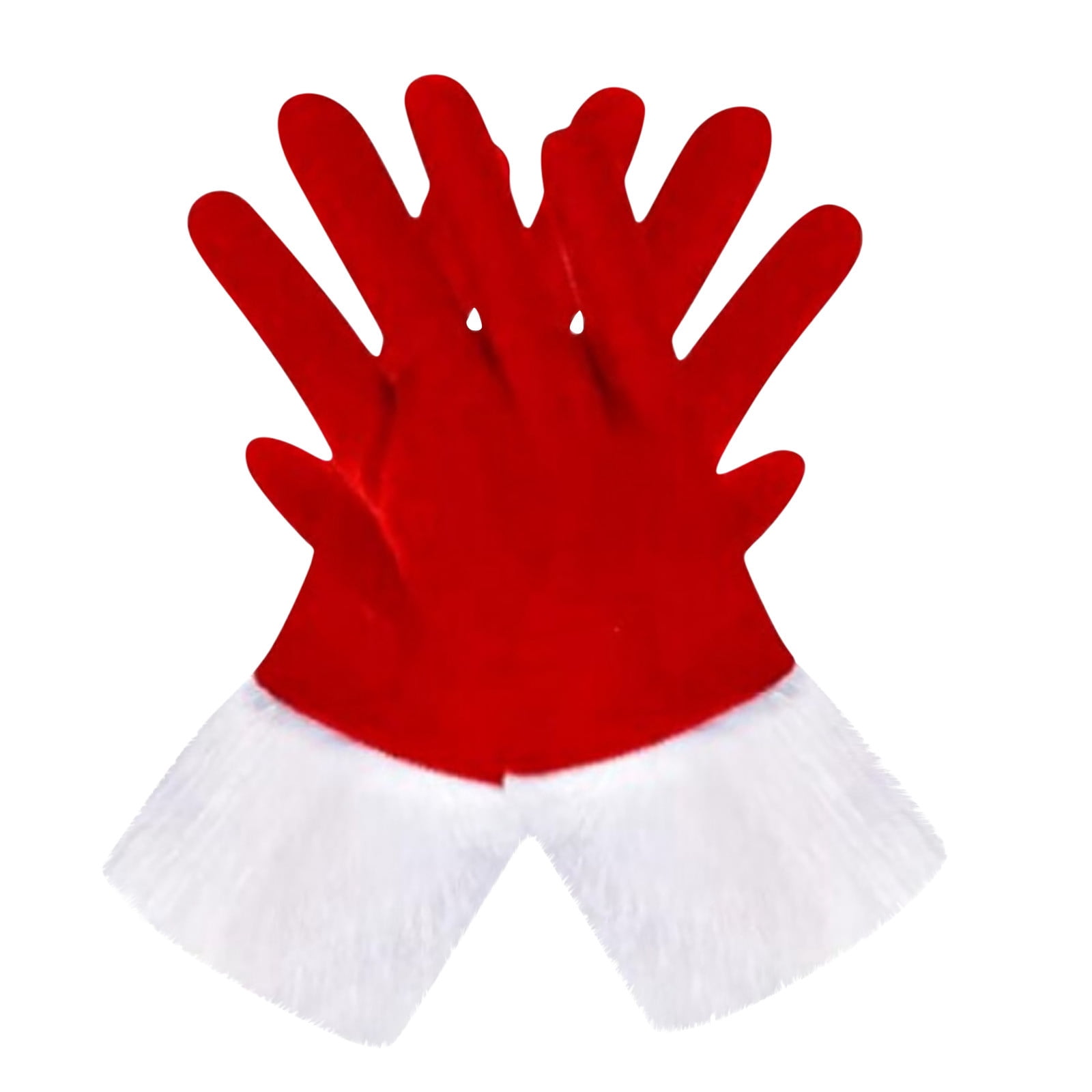 PureCasa Christmas Gloves for Women Red Velvet Gloves with White Furry ...