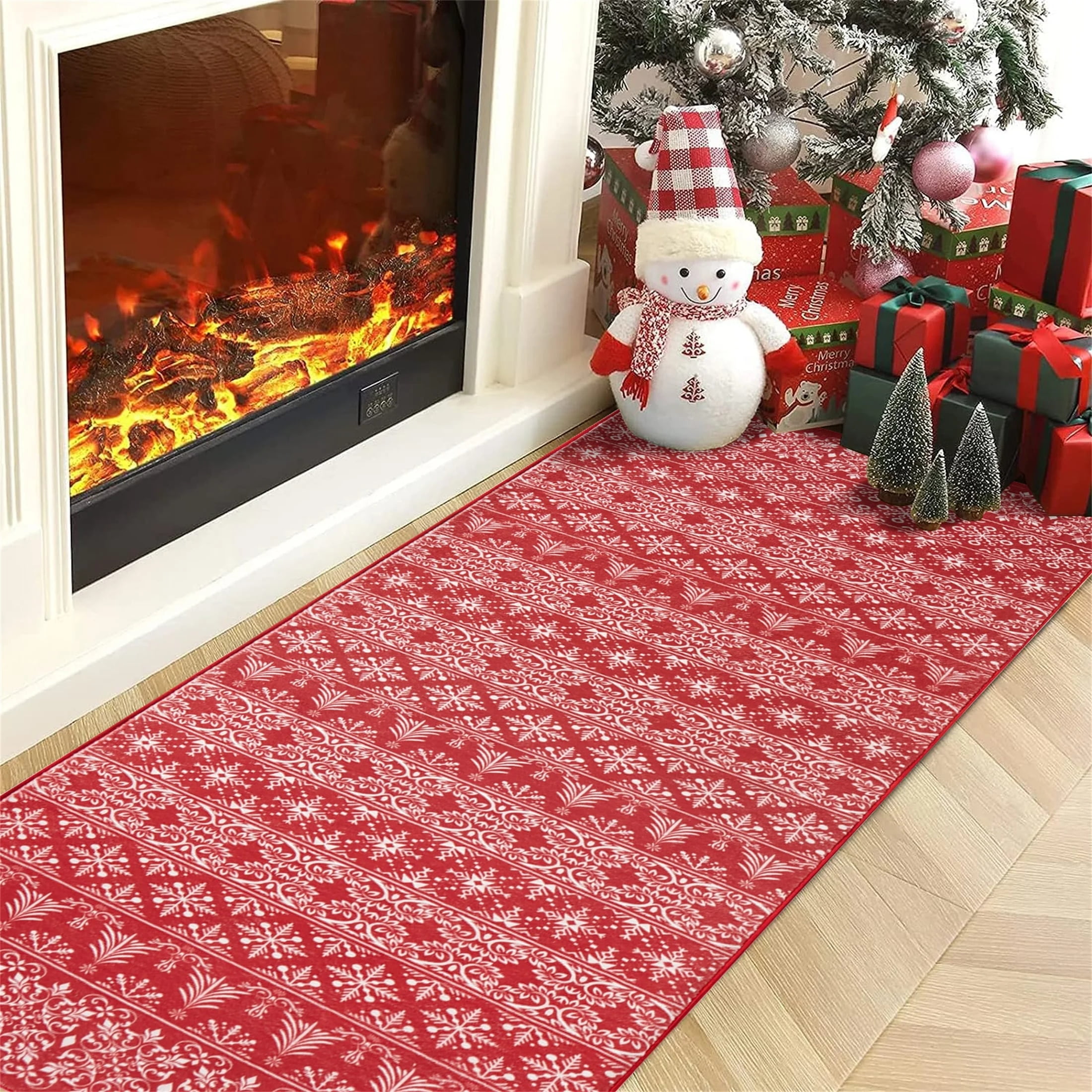 BERTHMEER Christmas Area Rugs for Living Room,Hallway Runner Rugs,Non ...