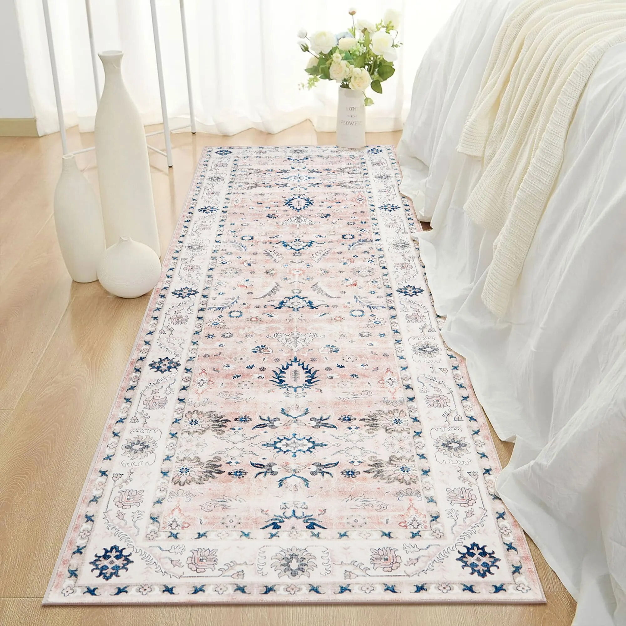 PureCozy 2'x6' Non-Slip Pink Hallway Runner Rug - Washable, Suitable ...