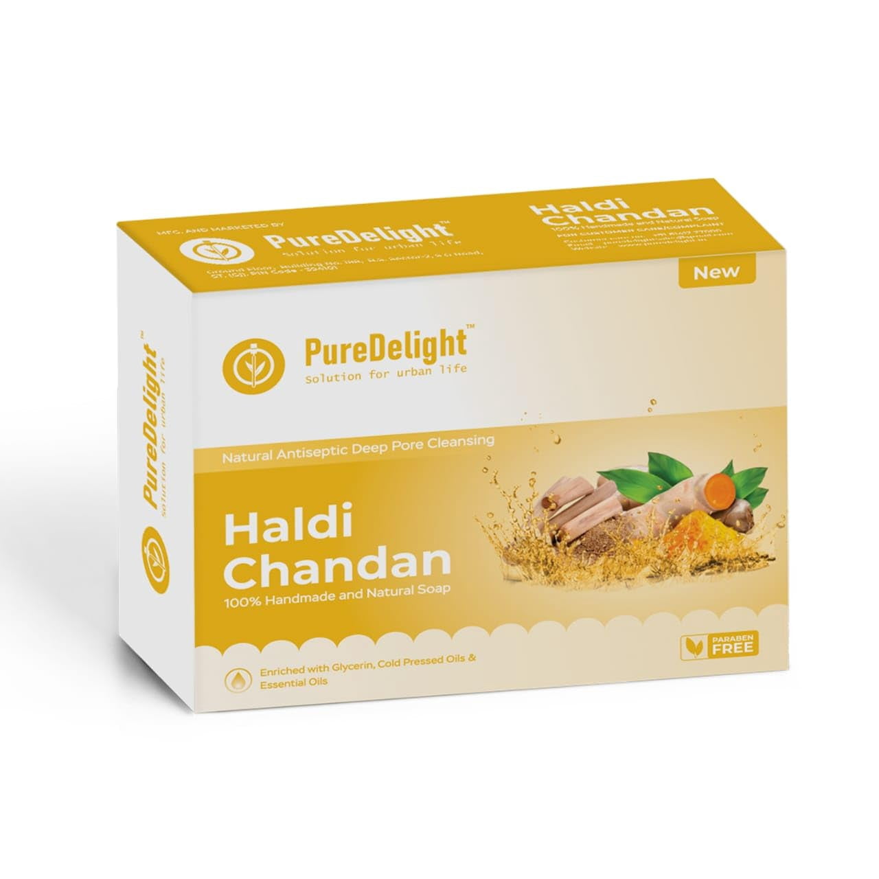 PureDelight Haldi Chandan Soap for Men Women Herbal Bathing soap for ...