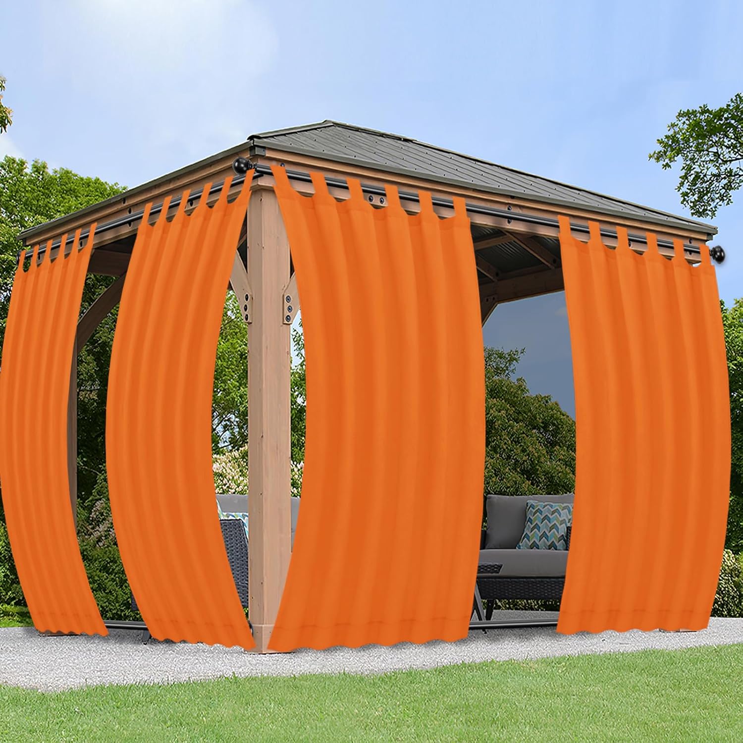 PureFit Outdoor Curtains for Detachable Sticky Tab Top Patio Waterproof ...