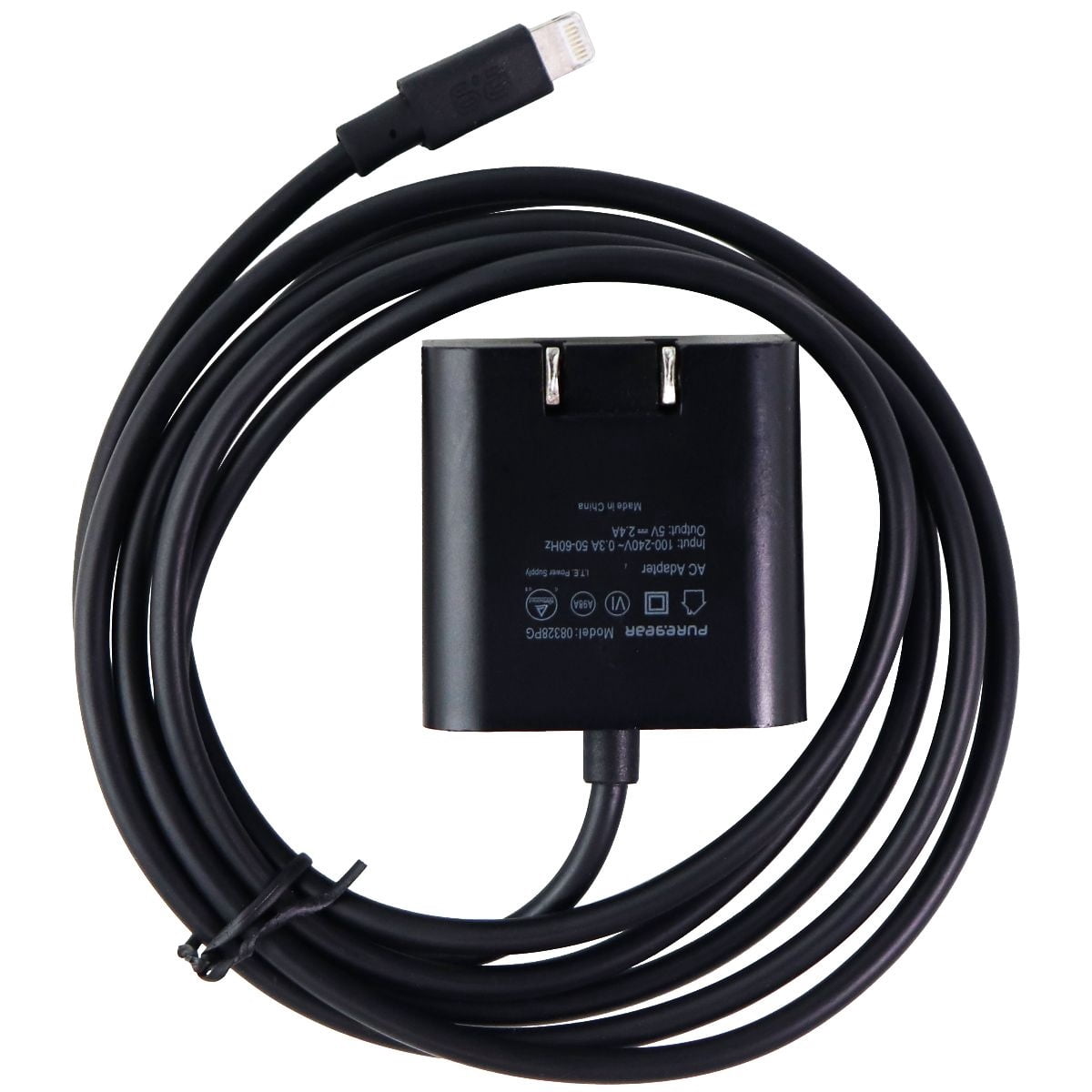 PureGear 12W/2.4A (5-Foot) USB Charger for iPhone and iPad - Black ...