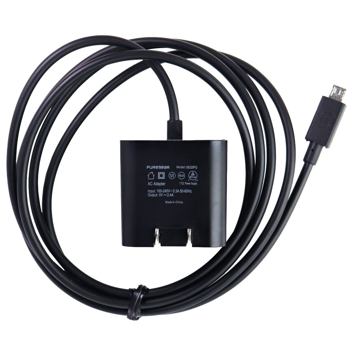 PureGear 12W (5V/2.4A) 5-Foot Micro USB Wall Charger - Black - Walmart ...