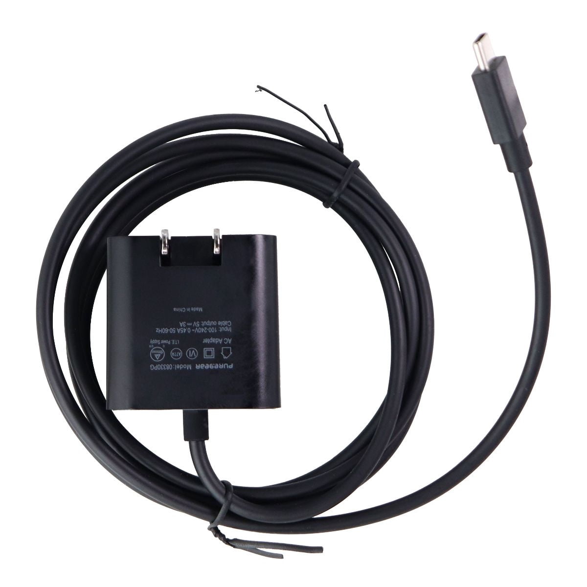 PureGear (15W/3A) 5-Foot USB-C Wall Charger - Black (62790PG) (Used ...